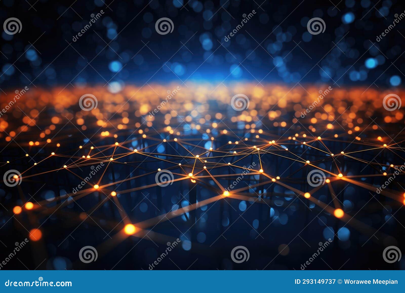 Abstract Futuristic Technology Background. Light Line Design Generative ...