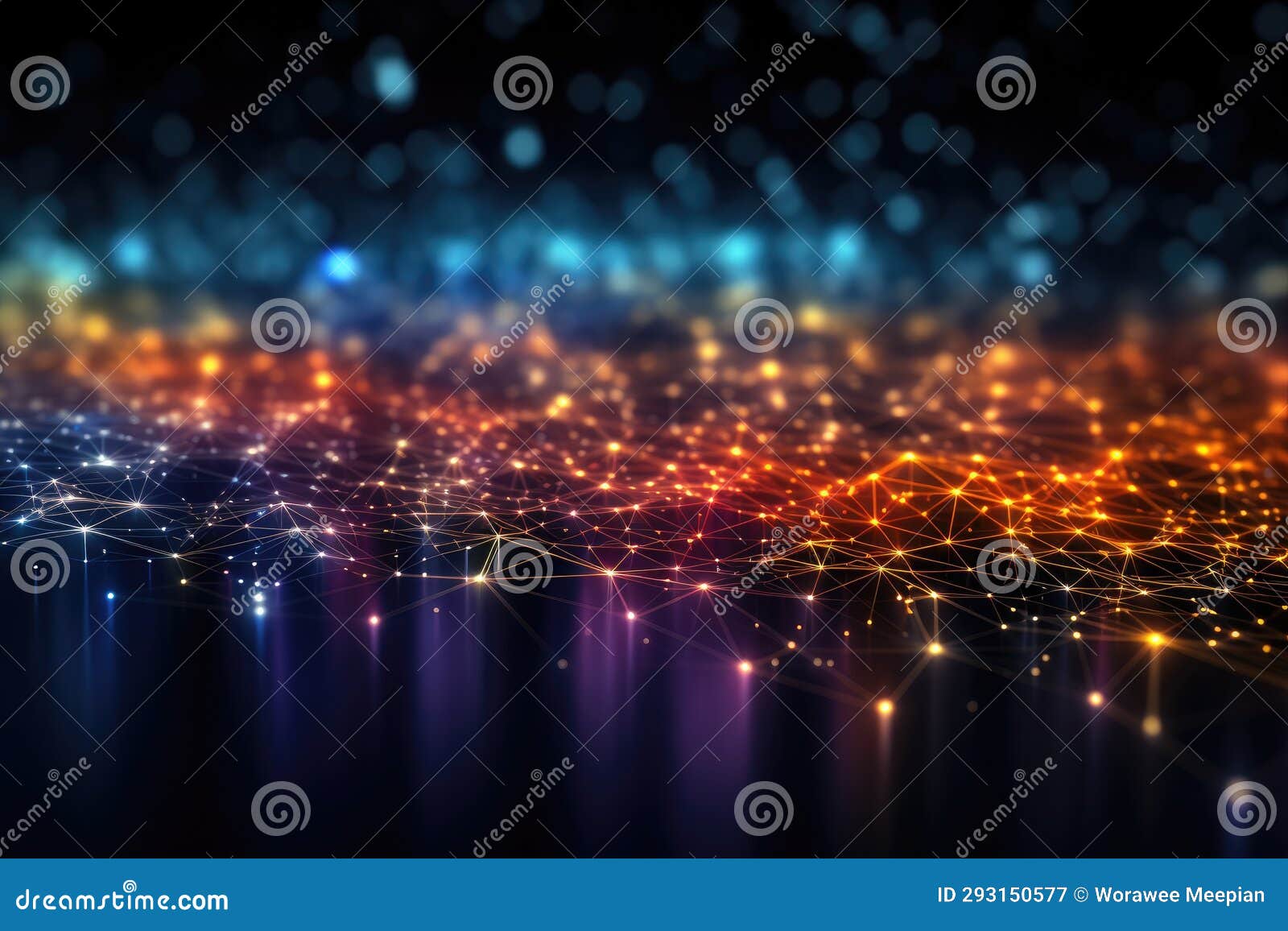 Abstract Futuristic Technology Background. Light Line Design Generative ...