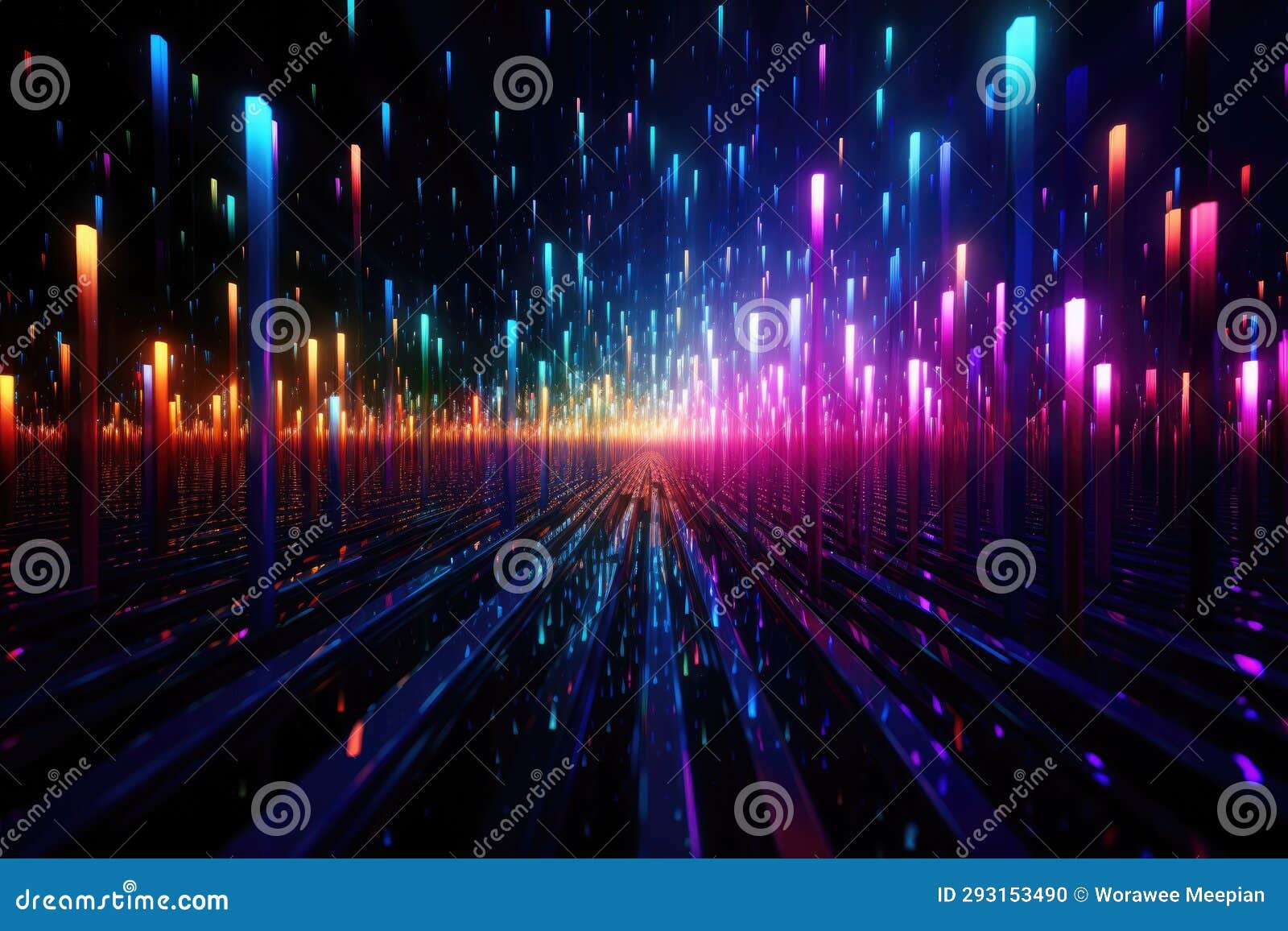 Abstract Futuristic Technology Background. Light Line Design Generative ...