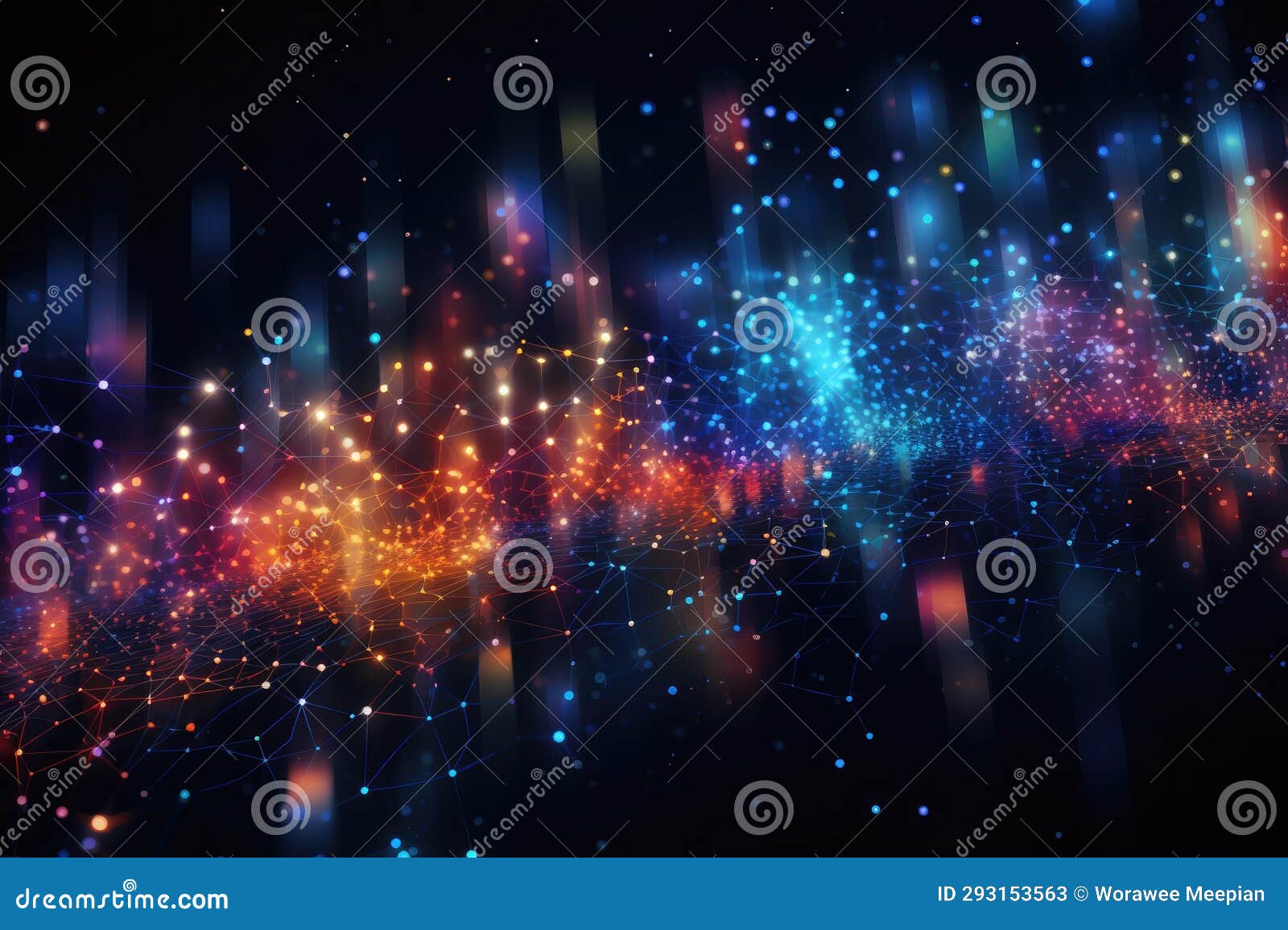 Abstract Futuristic Technology Background. Light Line Design Generative ...