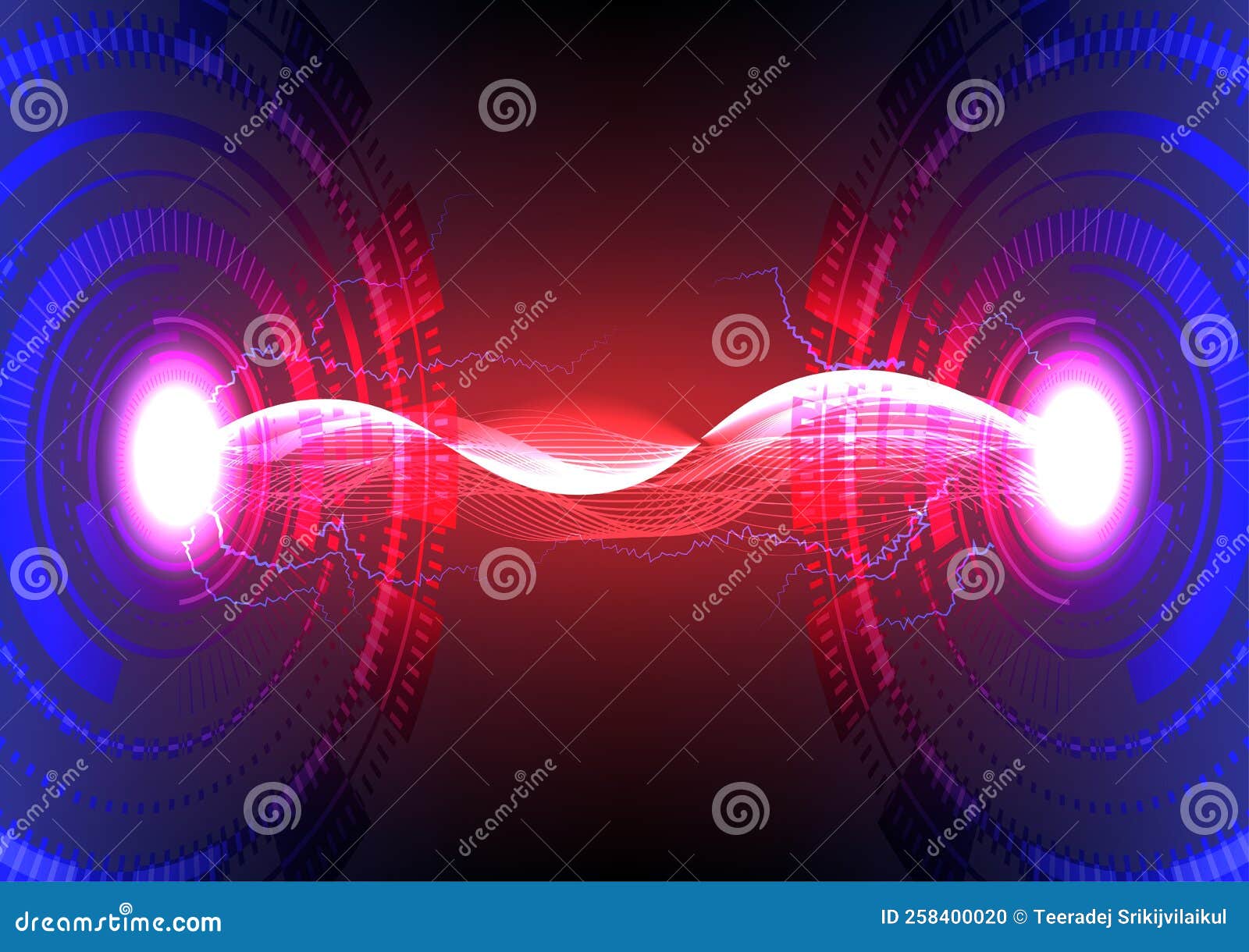 Abstract Futuristic Technology Background. Power Energy Generator ...