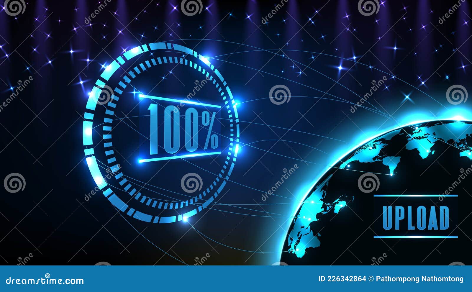 Futuristic Technology Background of Upload in Progress Computer Loading ...