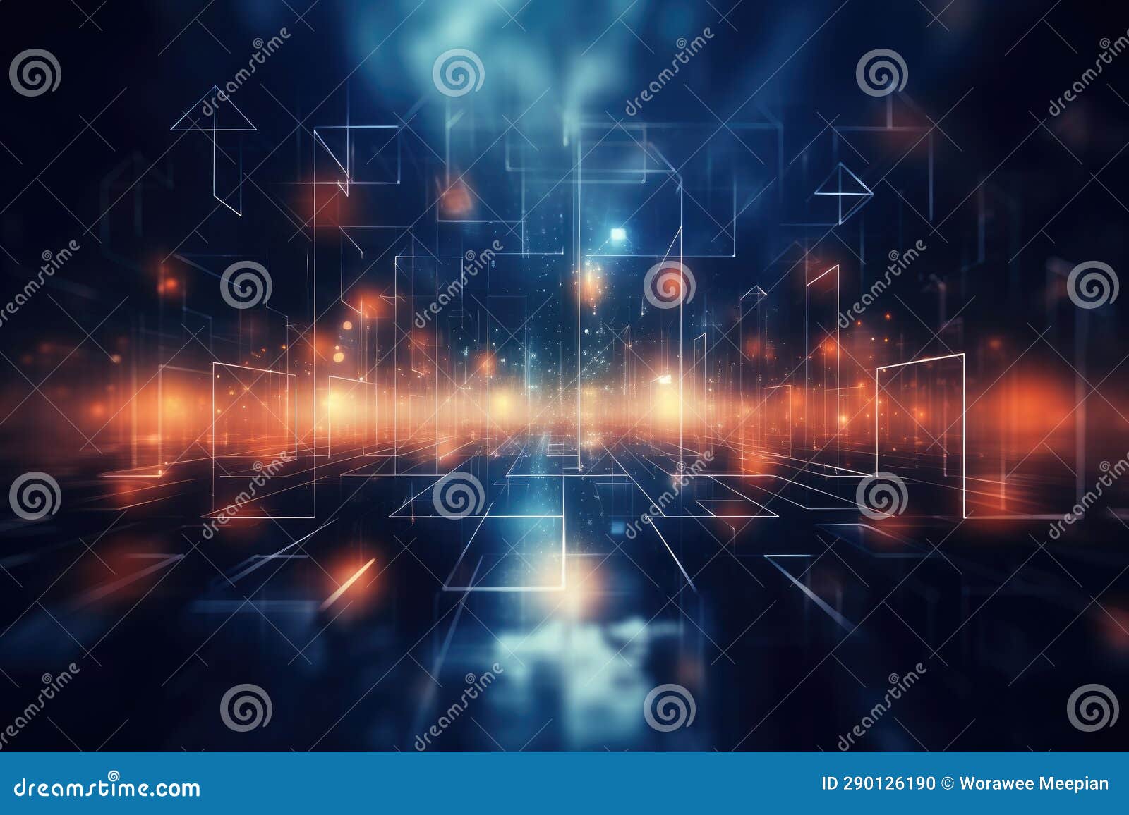 Abstract Futuristic Technology Big Data Transfer or Connecting ...