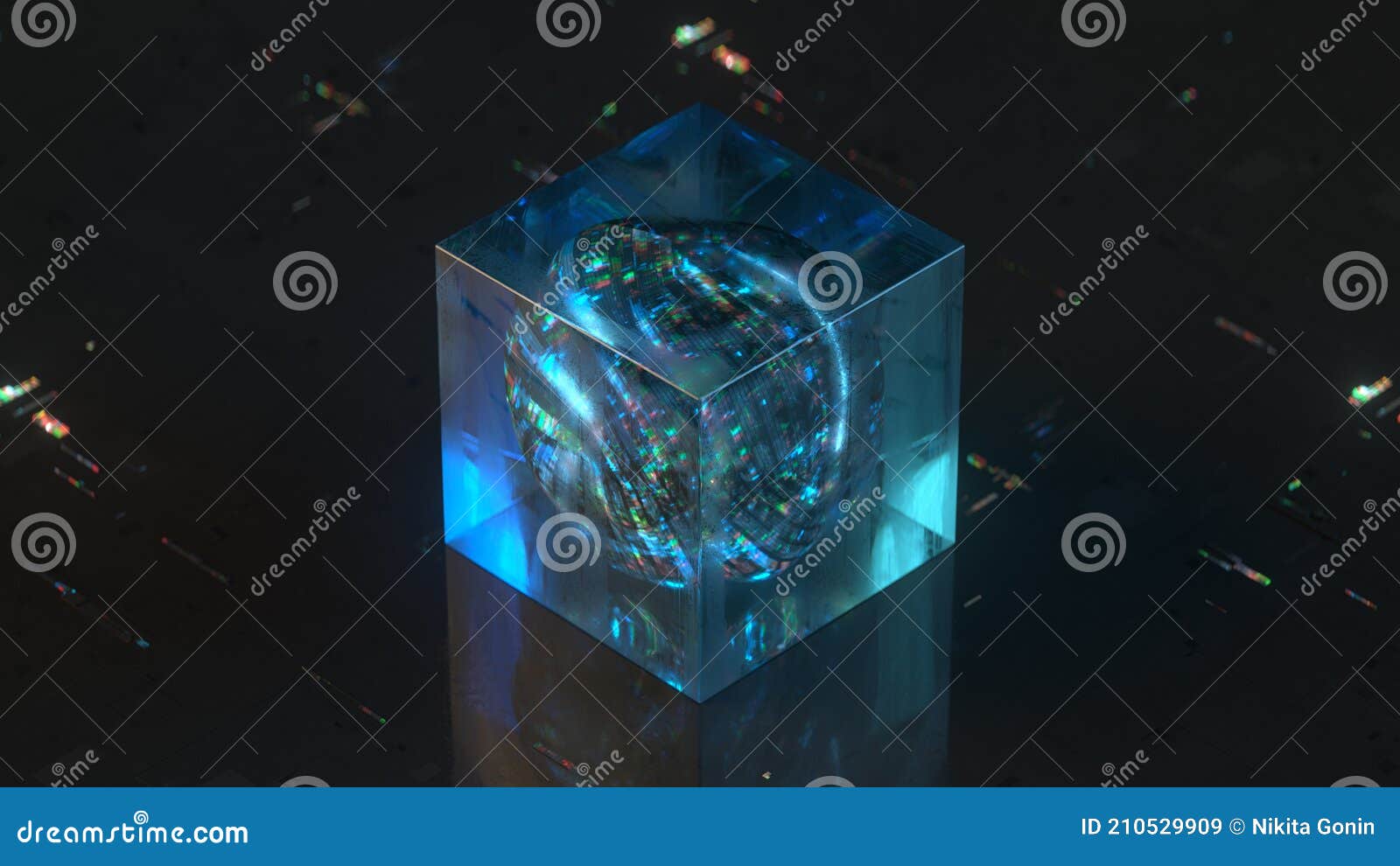 Abstract Futuristic Technology Cube Science Fiction Research ...