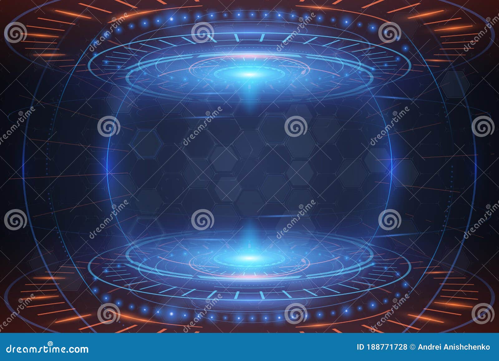 Abstract Futuristic Technology Interface Background Stock Vector ...
