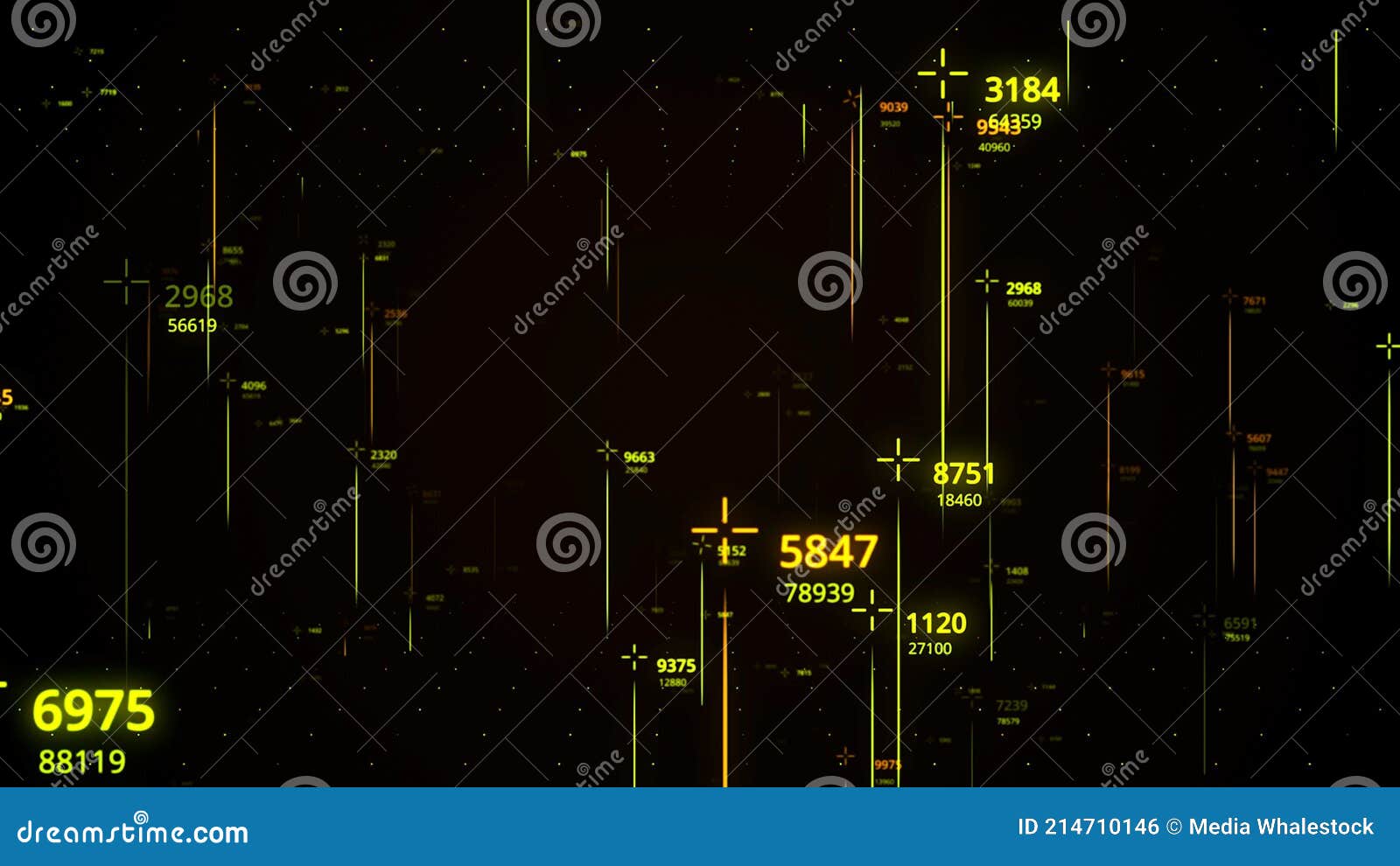 Abstract Futuristic Technology For Space Measuring. Animation. Colored ...