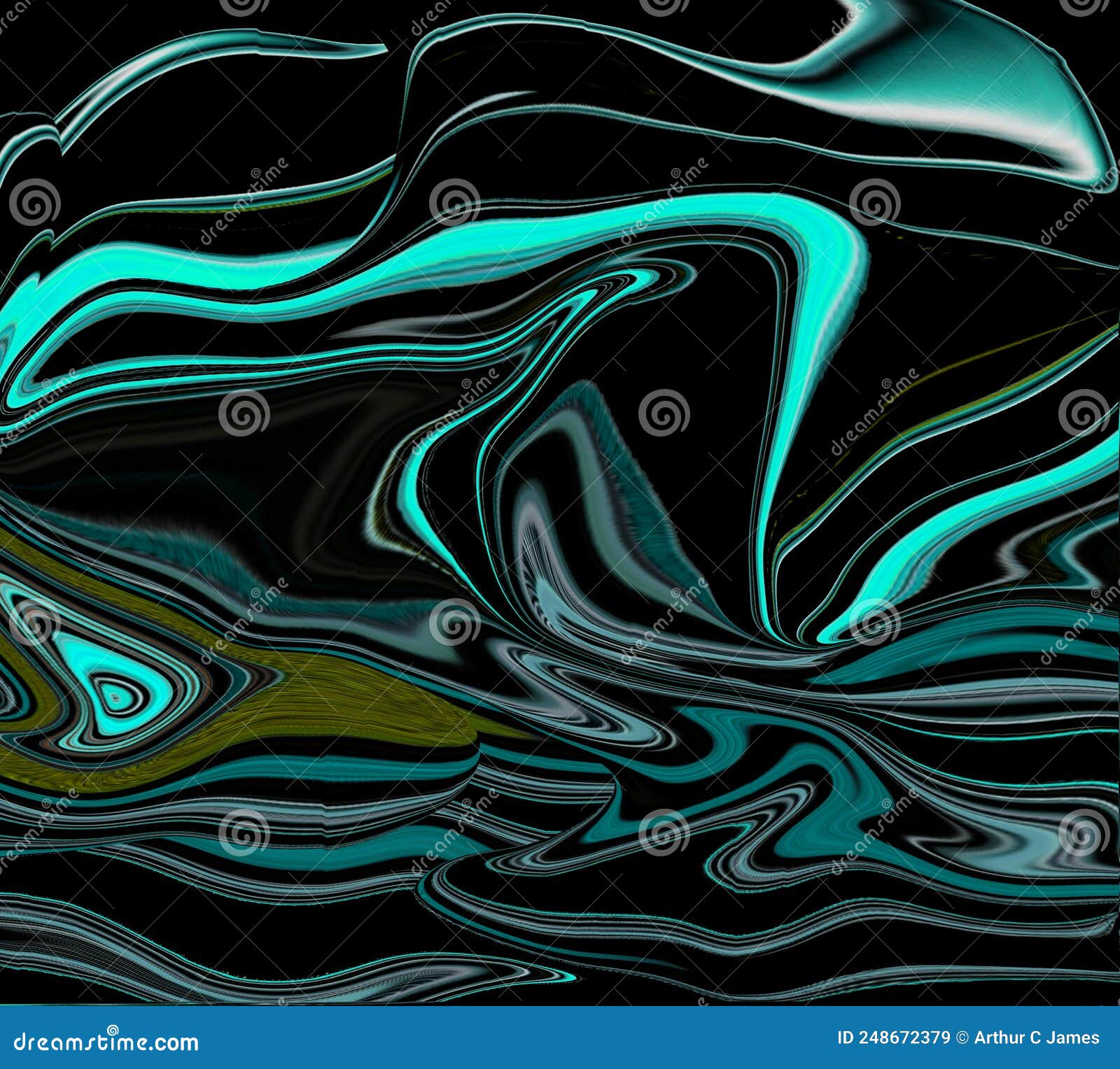 Abstract Waved Futuristic Pattern Digital Art Design Stock Illustration ...