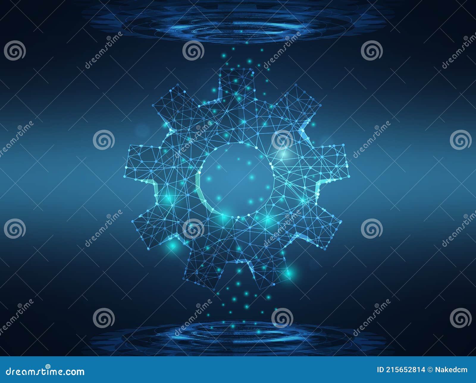 Abstract Futuristic Wire Mesh Cog Gear Wheel Technology Stock Vector ...