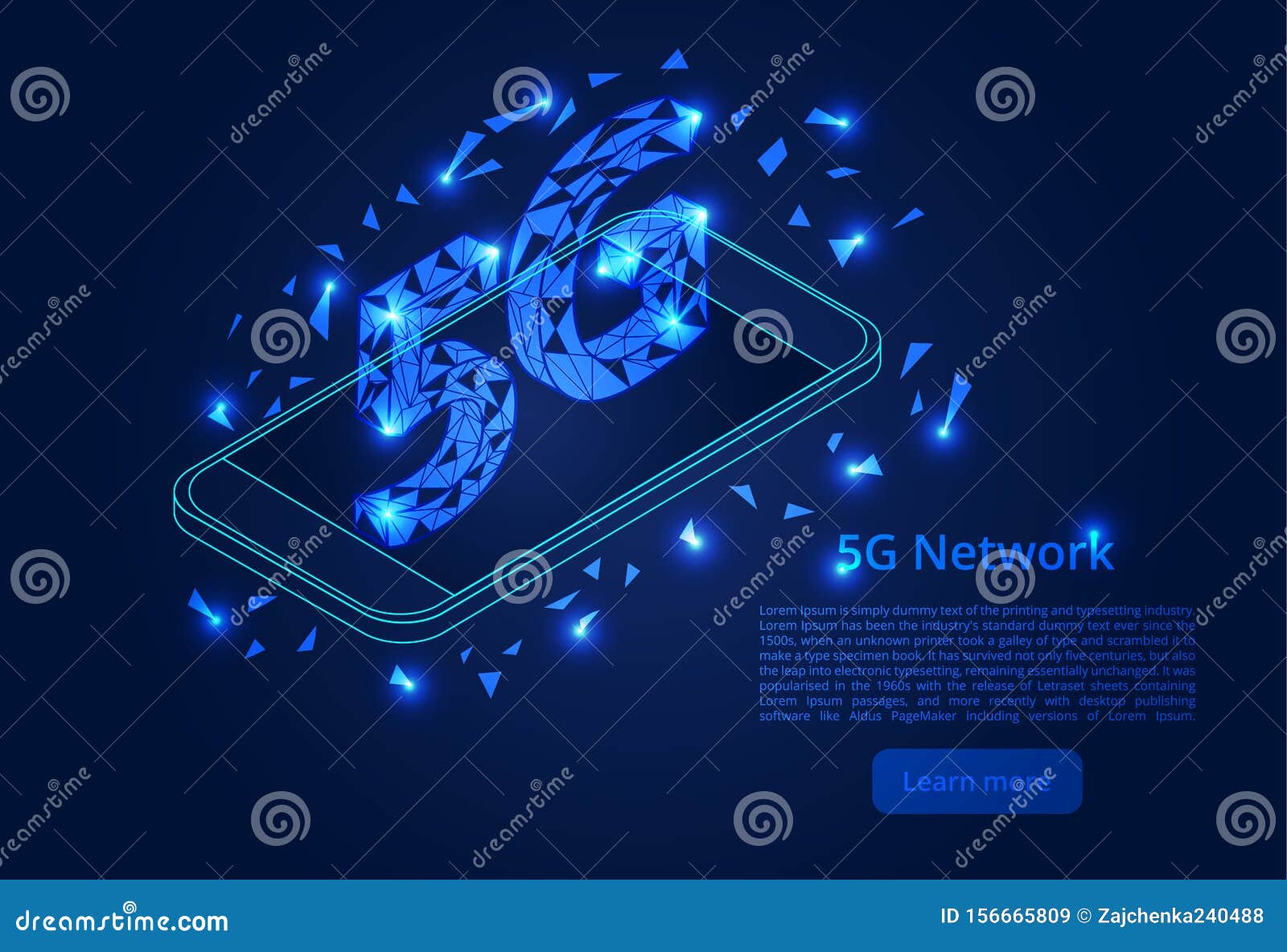Abstract 5G Network Mobile Data Transmission. New Wireless Internet ...
