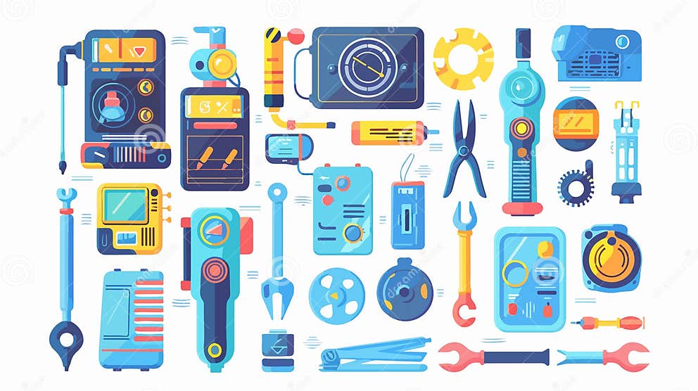 Abstract Gadget Fixing Vector Illustration for Technology Concepts ...
