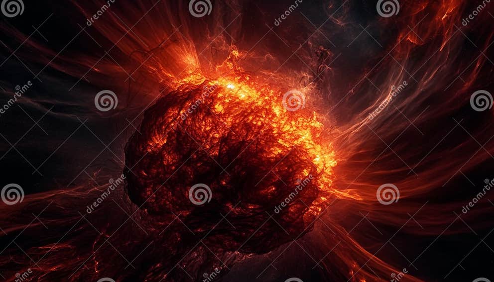 Abstract Galaxy Explodes in Fiery Motion, a Natural Phenomenon ...