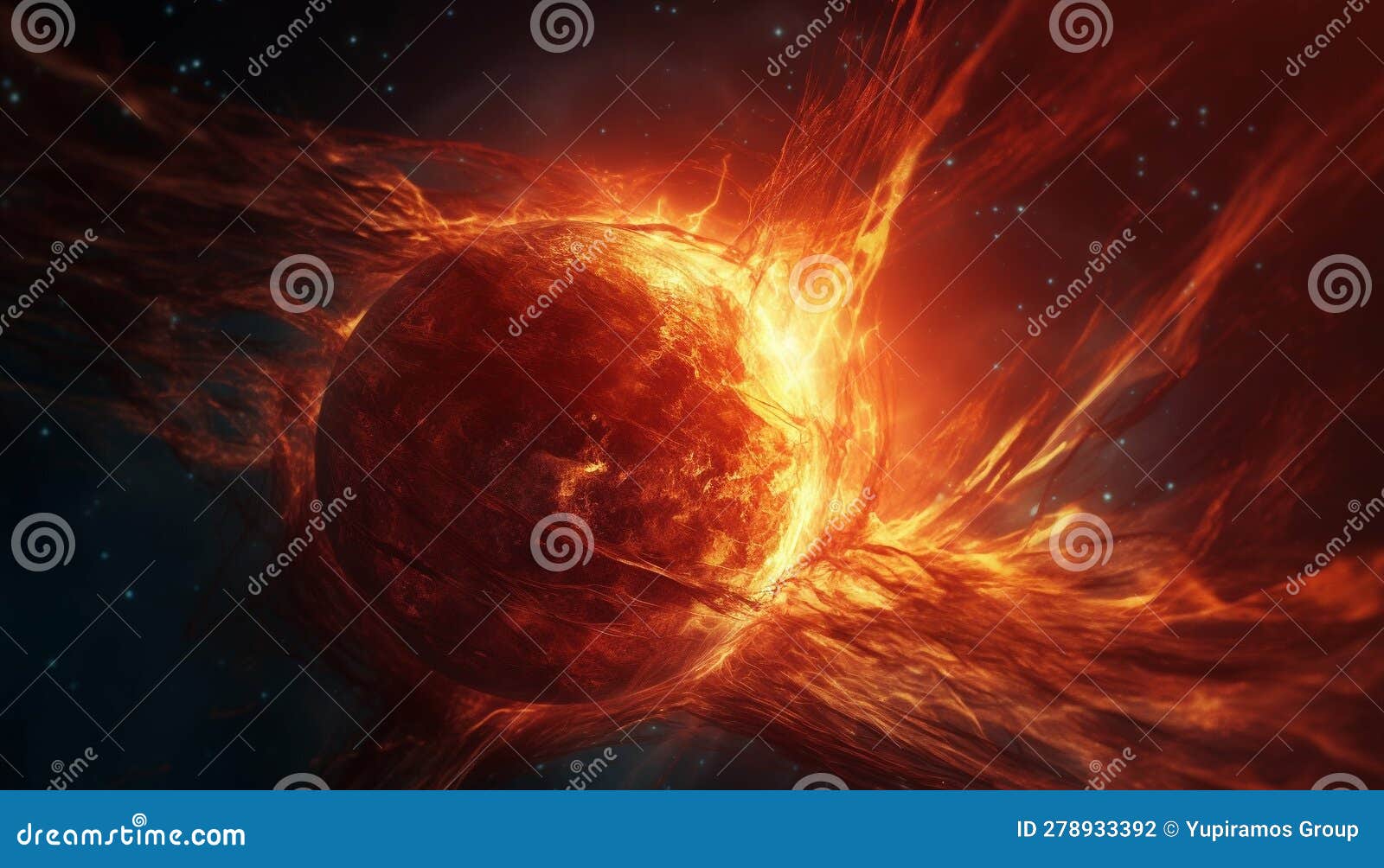 Abstract Galaxy Explodes in Fiery Natural Phenomenon, a Futuristic ...