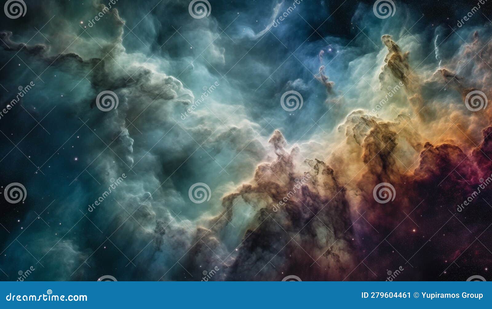 Abstract Galaxy Exploding in a Blue Nebula, a Heavenly Creation ...