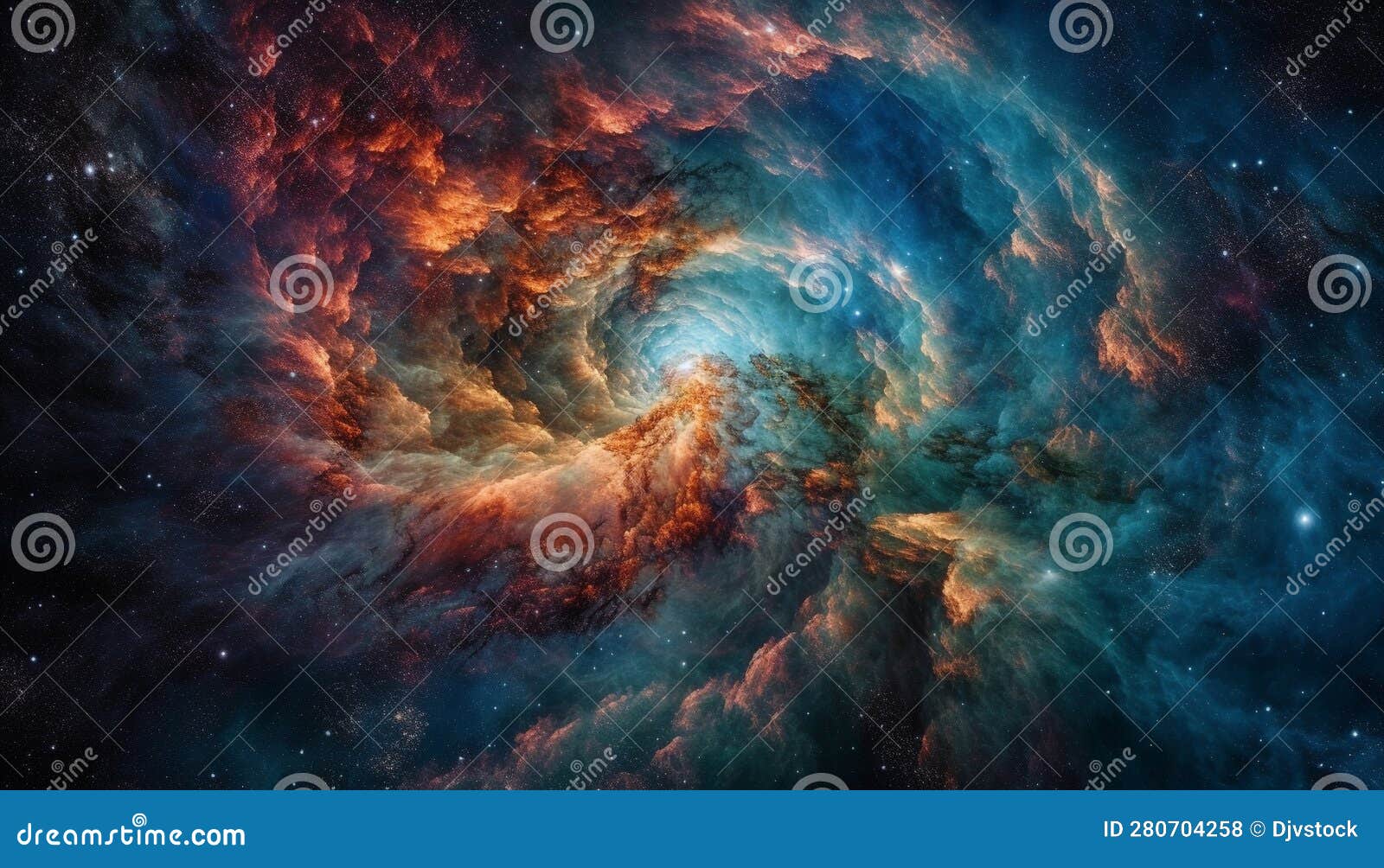 Abstract Galaxy Exploding in Multi Colored Star Field, Glowing with ...