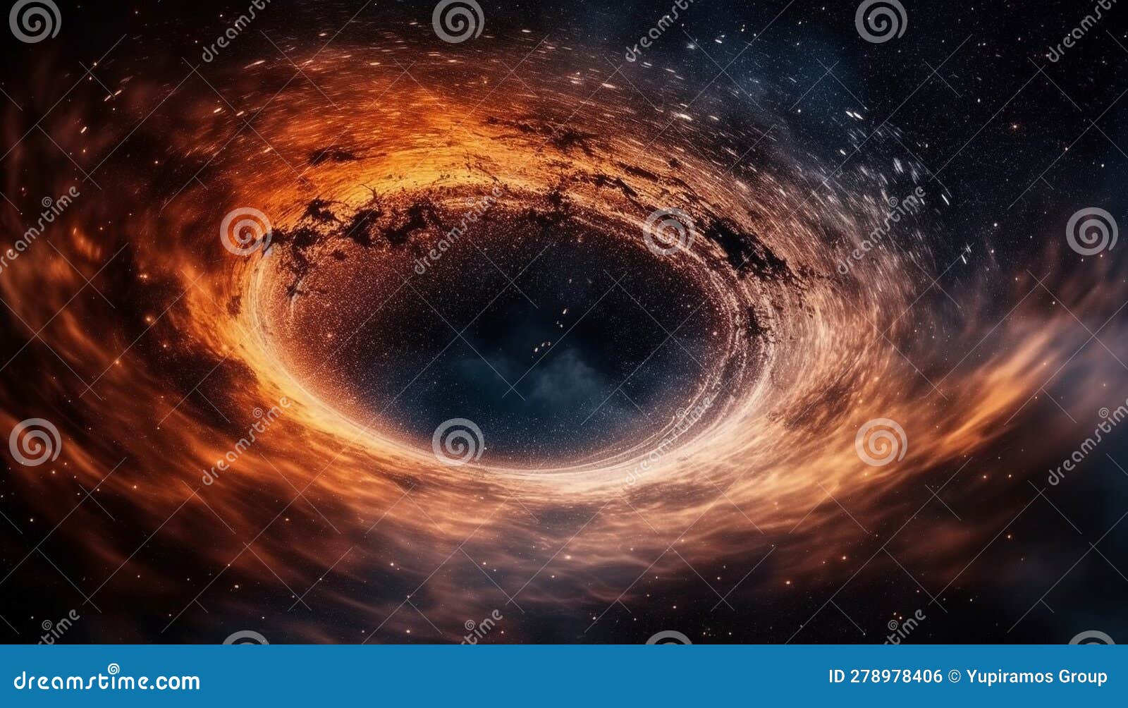 Abstract Galaxy Orbiting Star Field, Glowing Supernova Exploding Deep ...