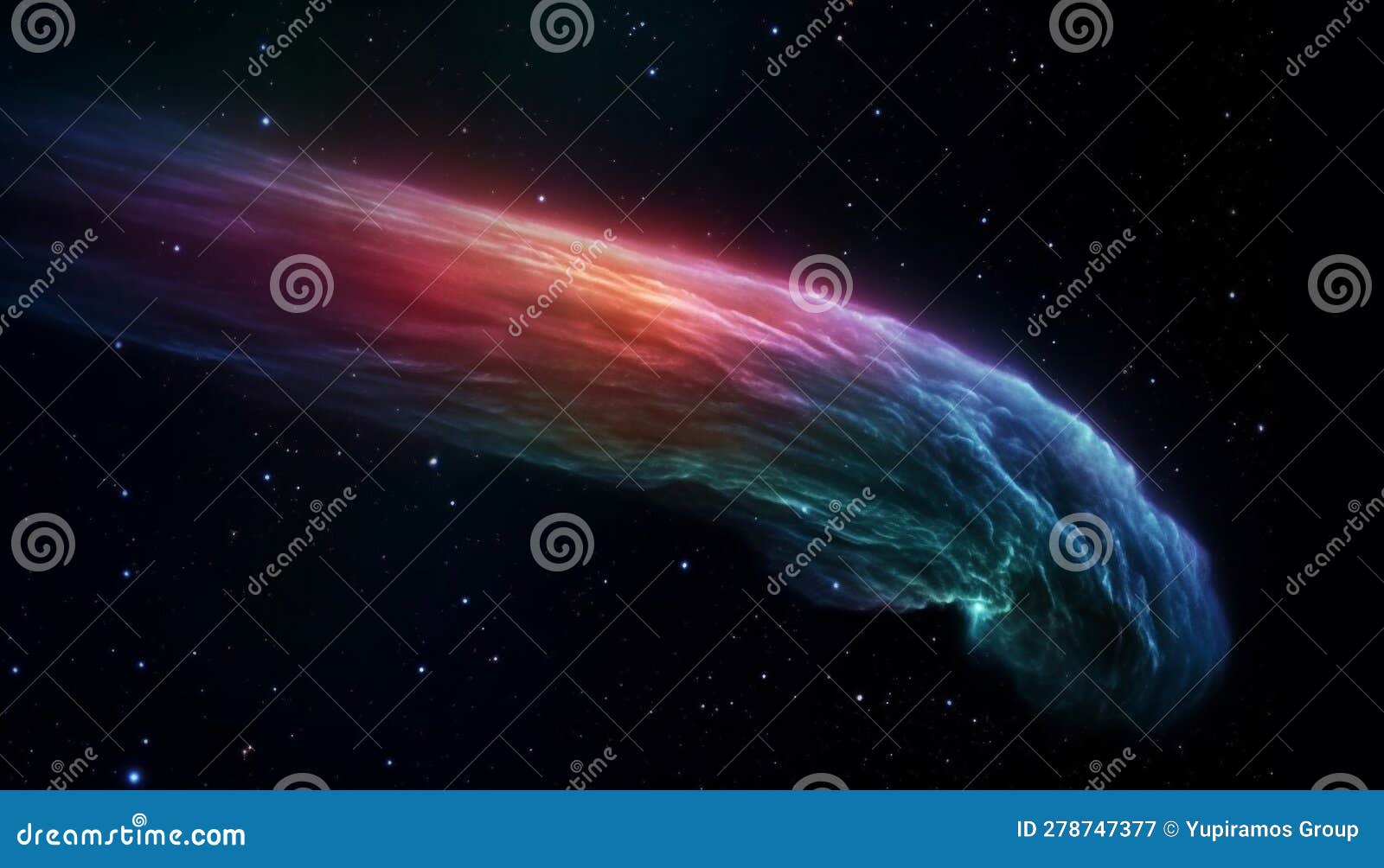 Abstract Galaxy Wave Illuminated by Bright Exploding Star in Deep Space ...