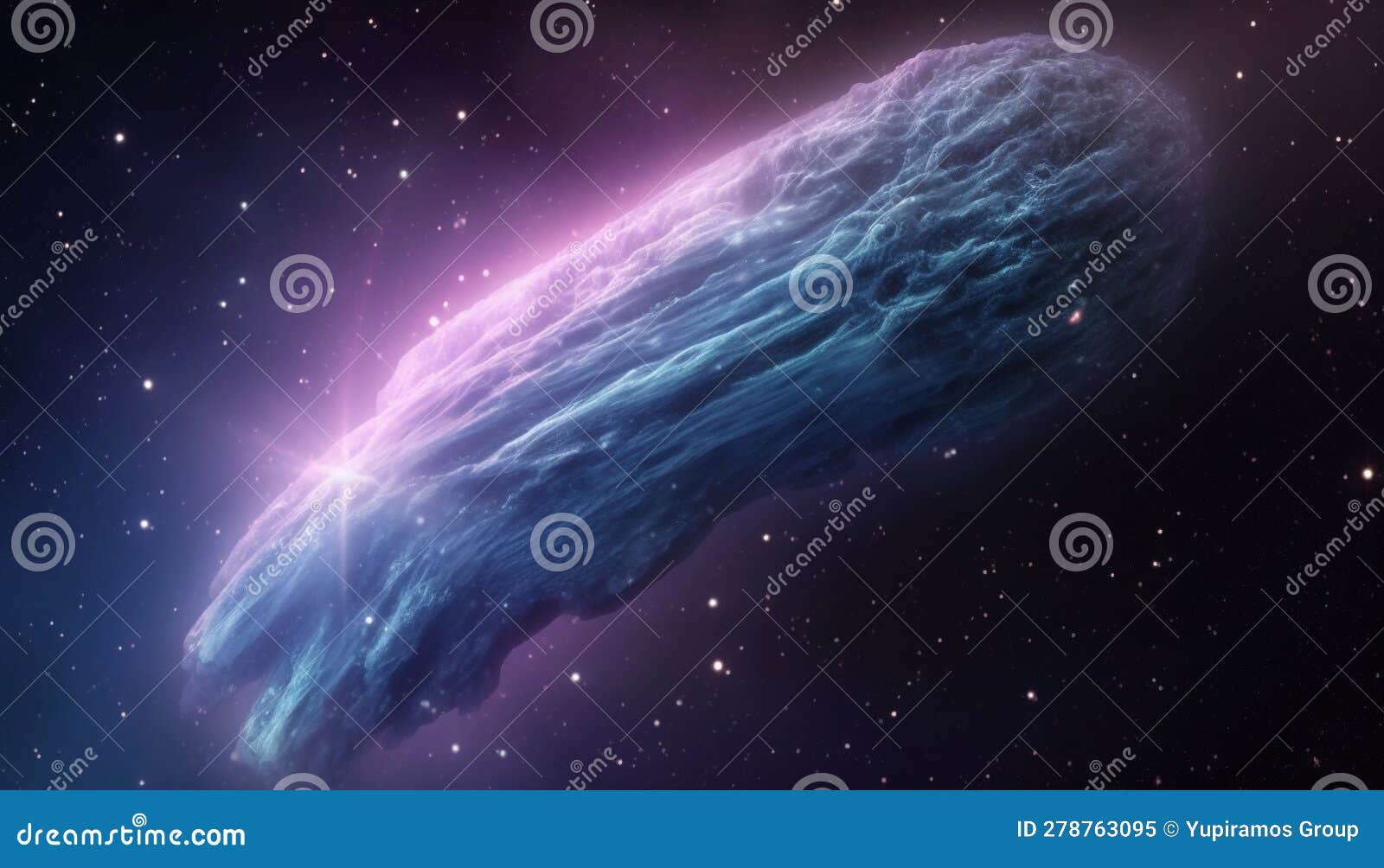 Abstract Galaxy Wave Levitates in Deep Space, Illuminated by Stars ...