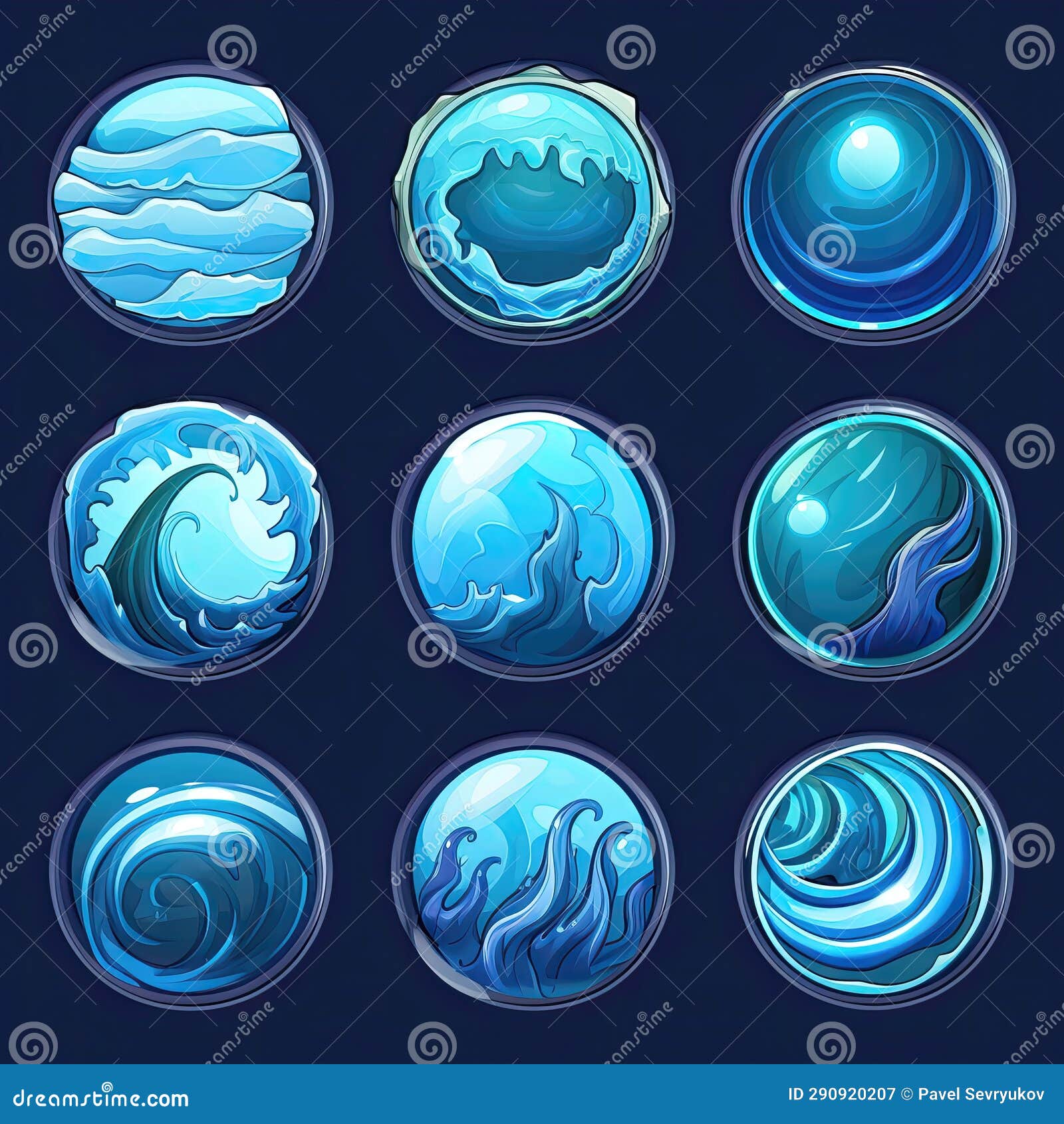 Abstract Games Blue Water Wave Ai Generated Stock Image - Image of ...