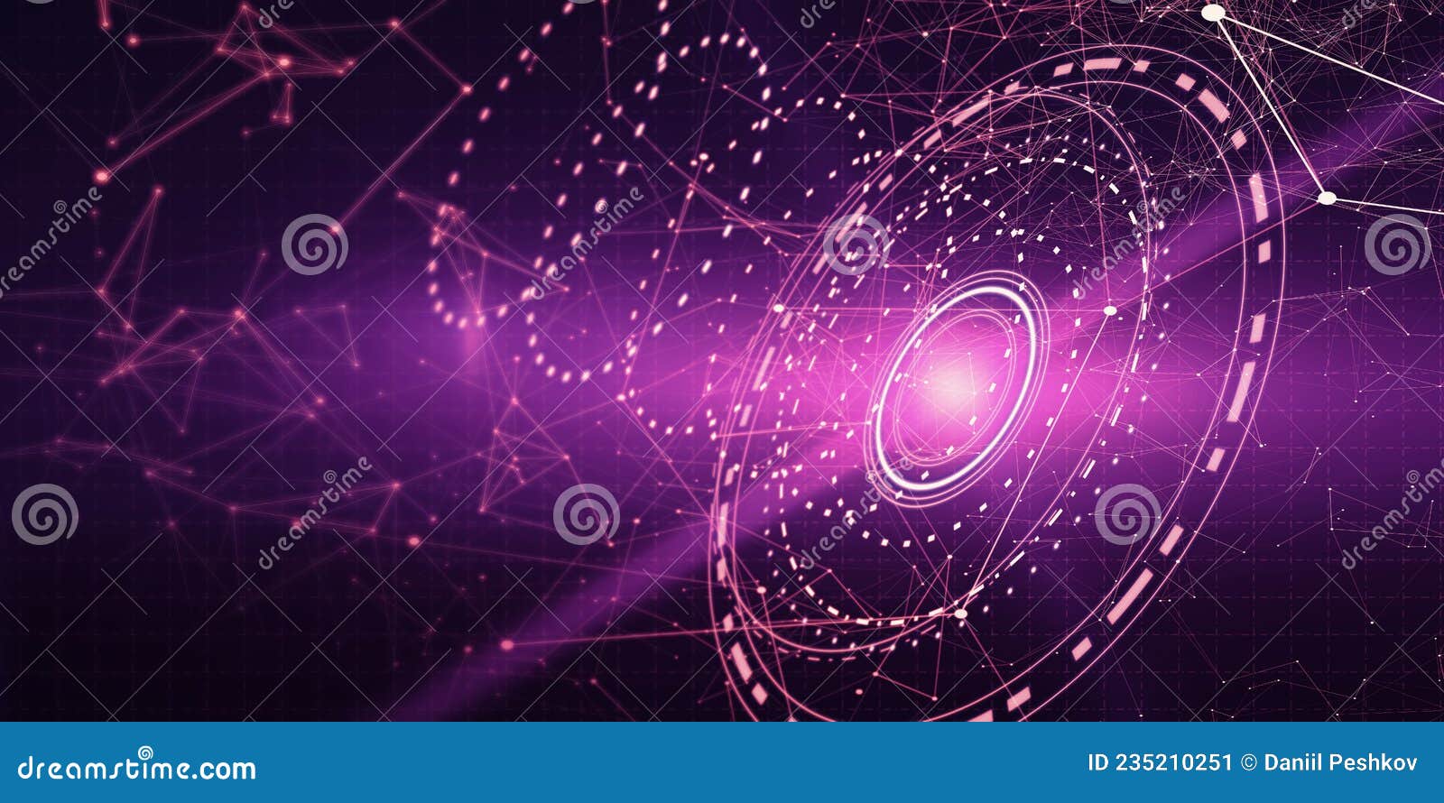 Abstract Gaming Interface on Purple Sky Background. Hud and Virtual ...