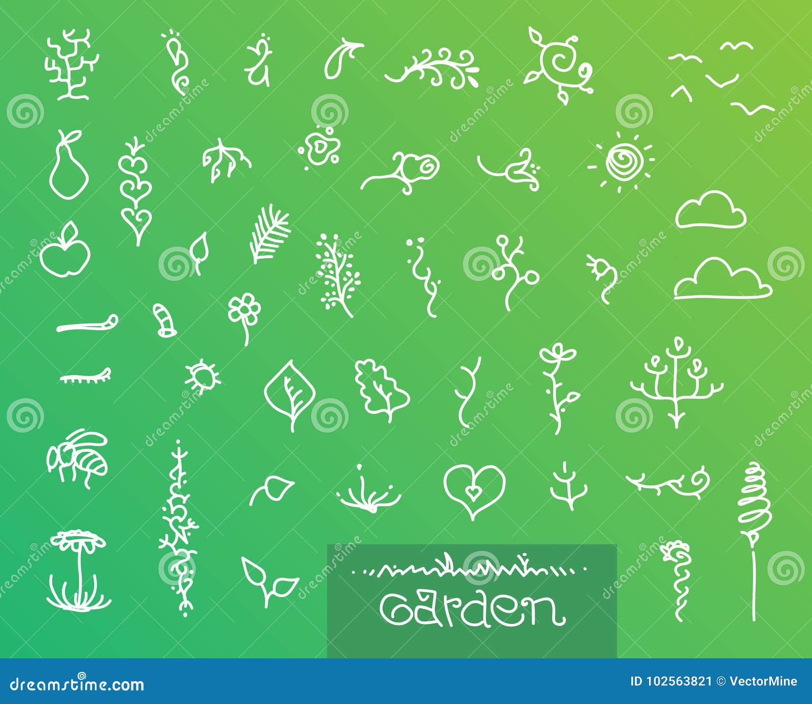 Abstract Garden Graphics Set Stock Vector - Illustration of outdoor ...