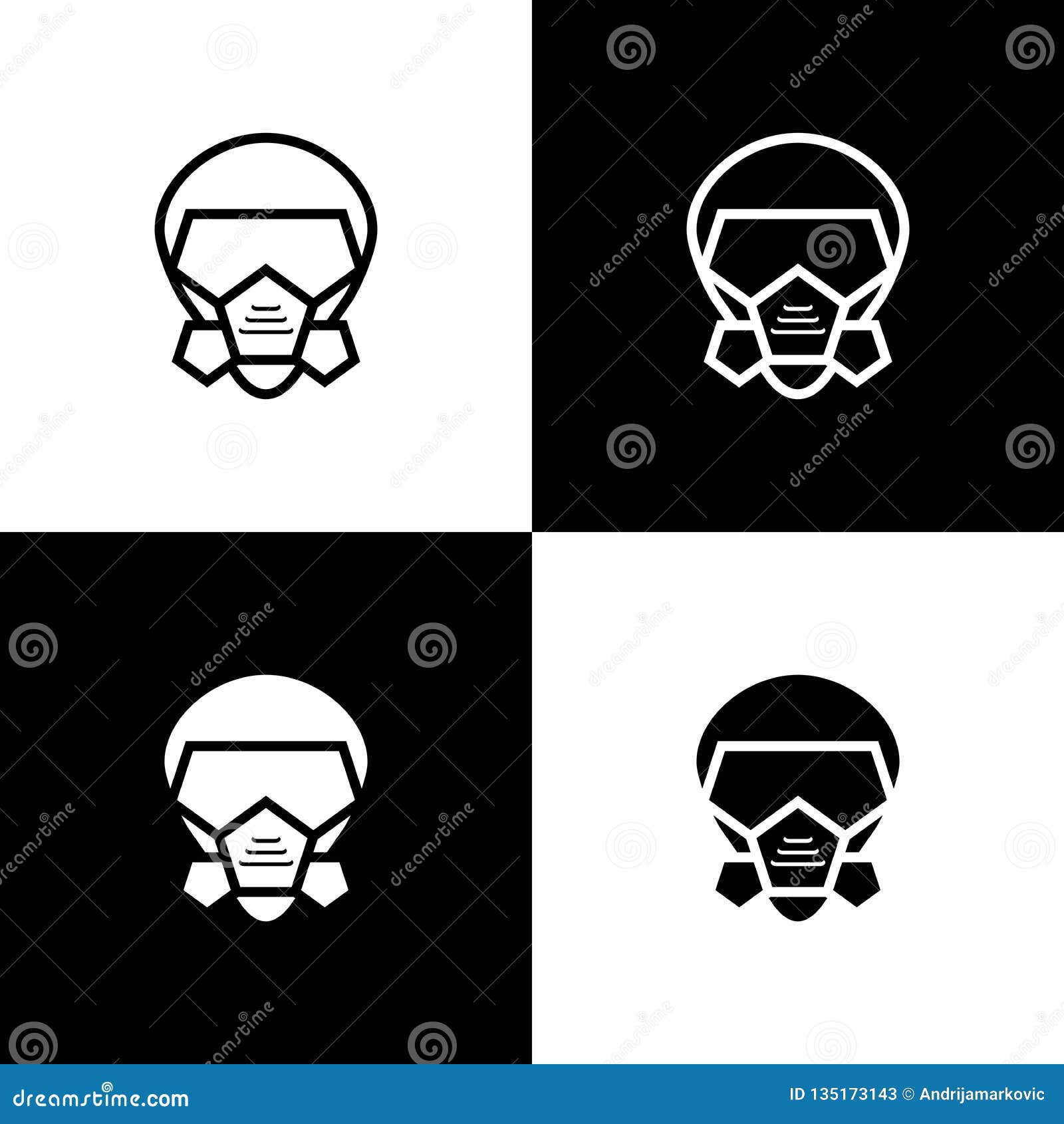 Abstract gas mask stock vector. Illustration of face - 135173143