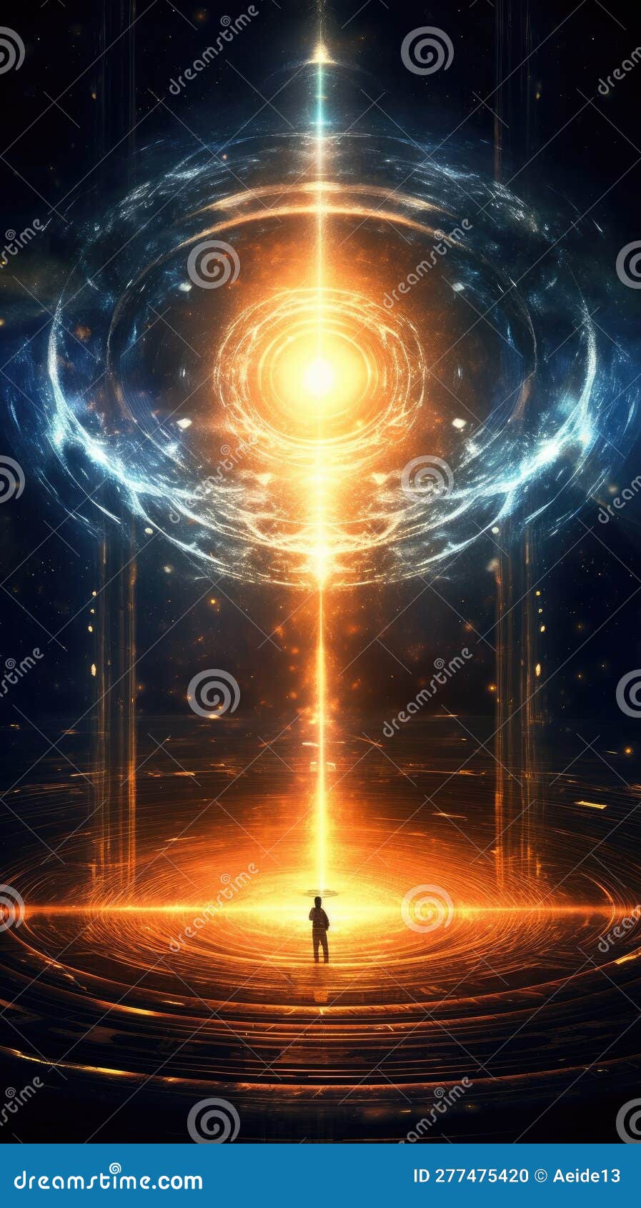 Abstract Gate into Another Dimension. Glowing Portal into Space. Nebula ...