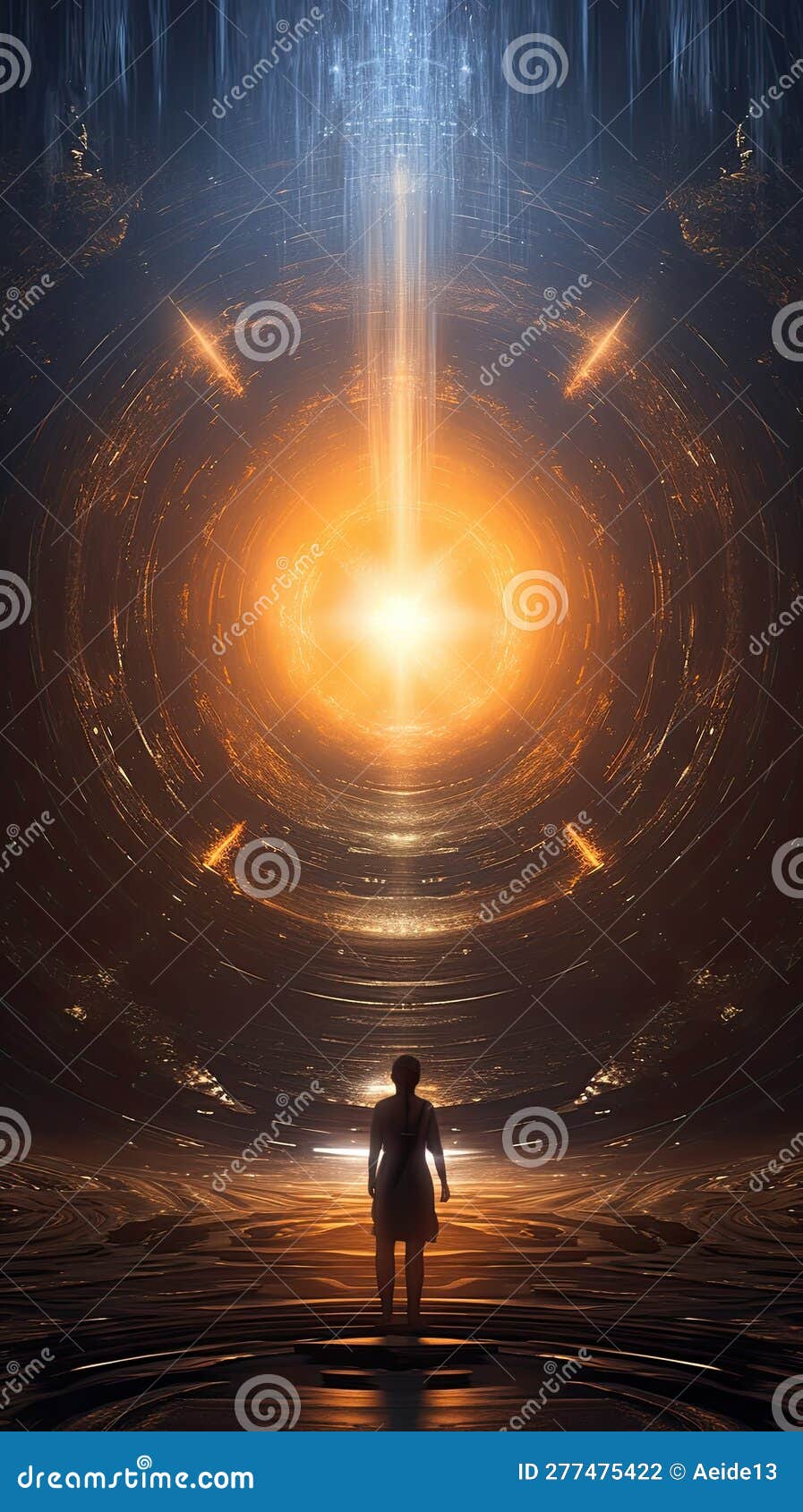 Abstract Gate into Another Dimension. Glowing Portal into Space. Nebula ...
