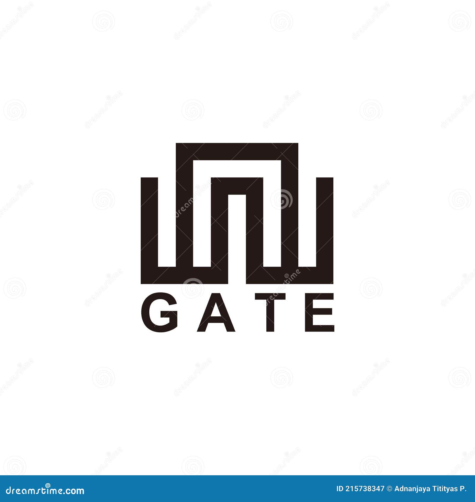 Abstract Gate Letter W N Geometric Logo Vector | CartoonDealer.com ...