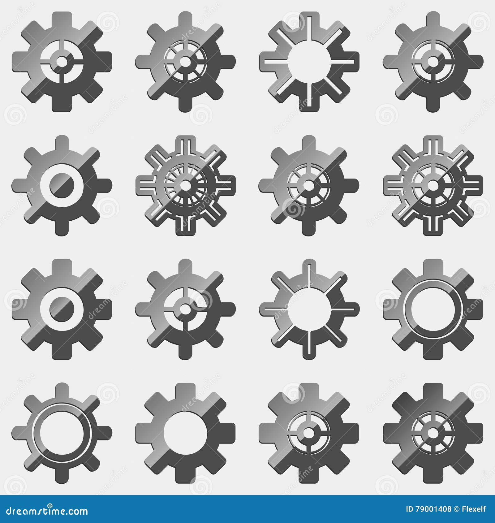 Abstract gear icons. stock vector. Illustration of engineering - 79001408