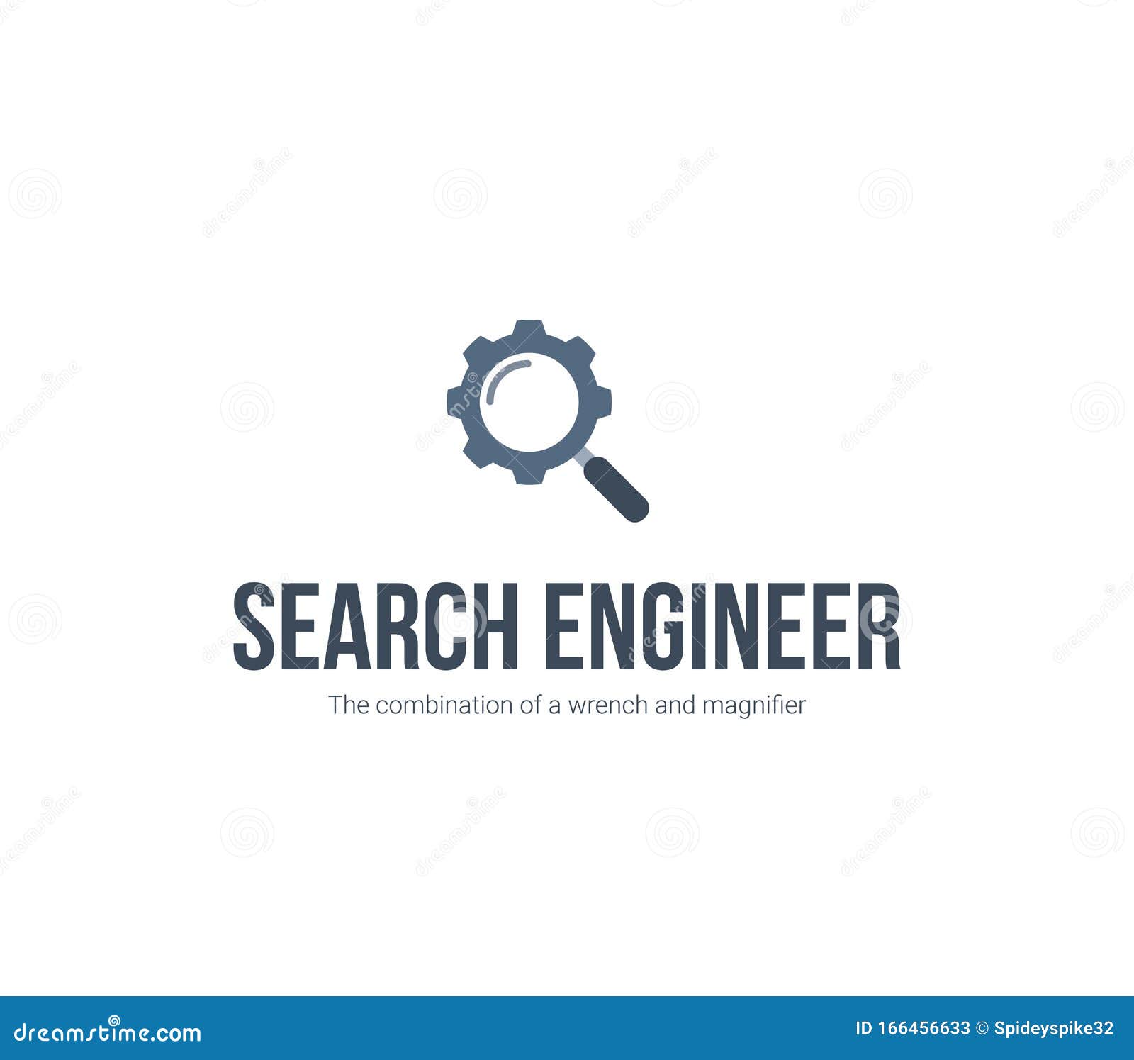 Abstract Gear Magnifier. Isolated Vector Illustration Stock Vector ...