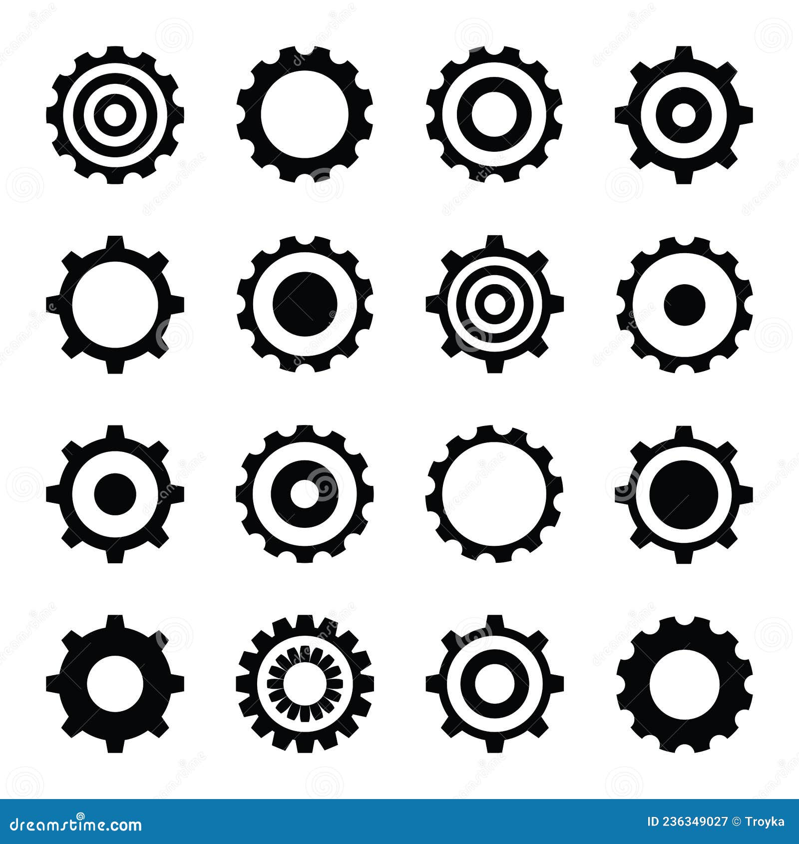 Abstract Gear Symbols. Set of Design Elements Stock Vector ...