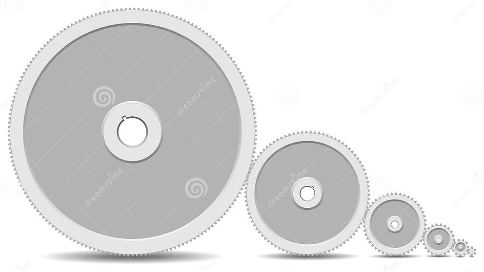 Abstract Gearbox, Five Linked Gears Stock Illustration - Illustration ...