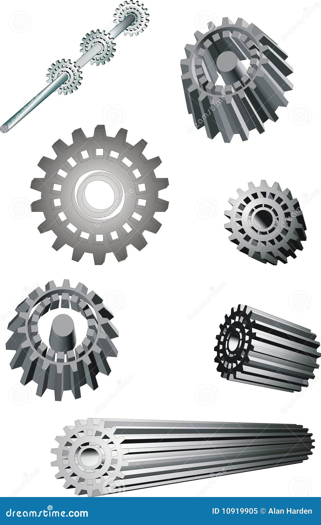 Abstract gears stock illustration. Illustration of metal - 10919905