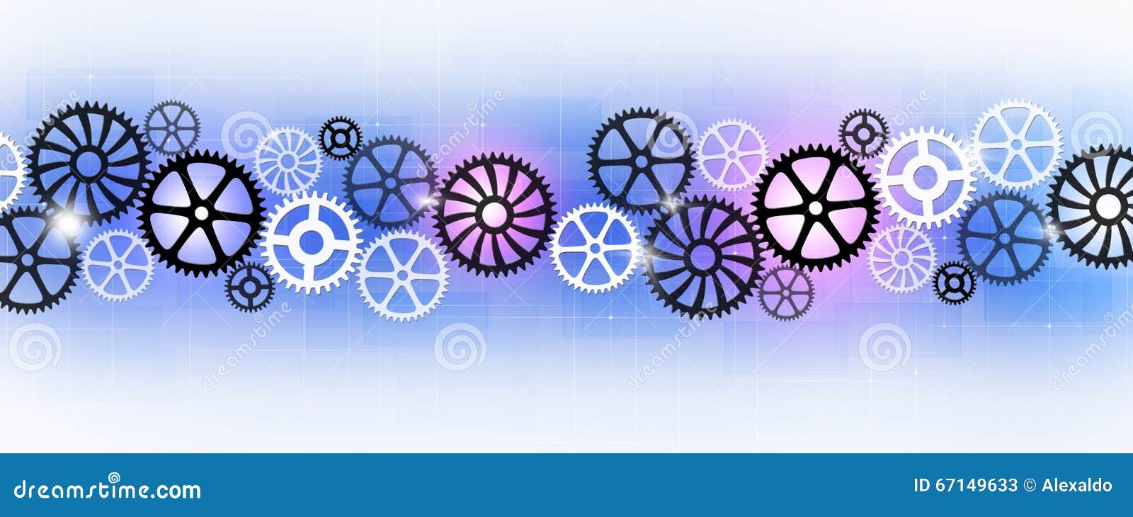 Abstract Gears Banner stock illustration. Illustration of progress ...
