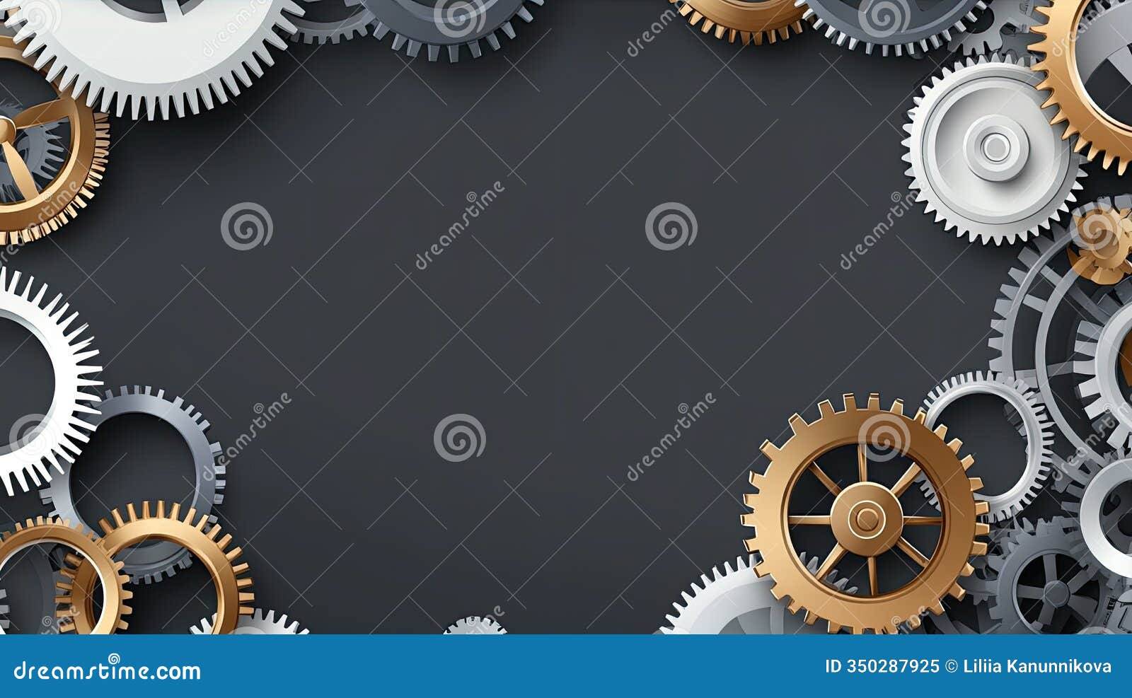 Abstract Gears On A Dark Backdrop Illustrate A Digital Engineering ...