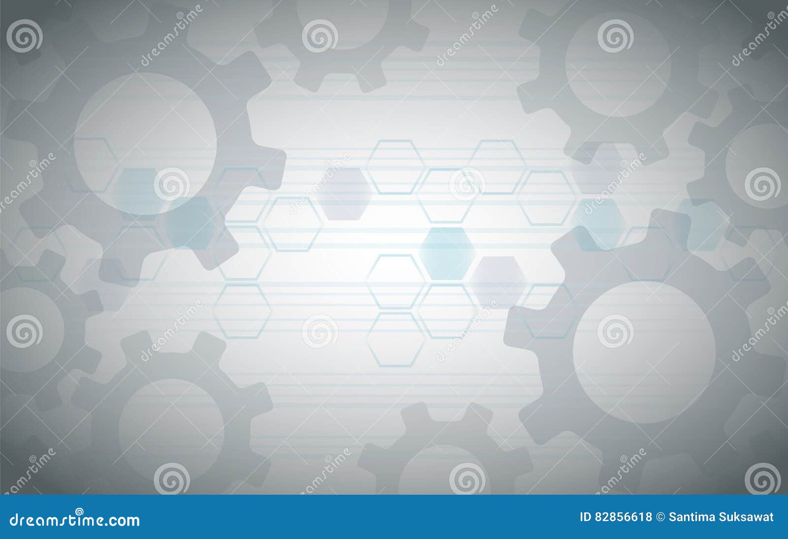 Abstract Gears and Hexagon Background Stock Vector - Illustration of ...