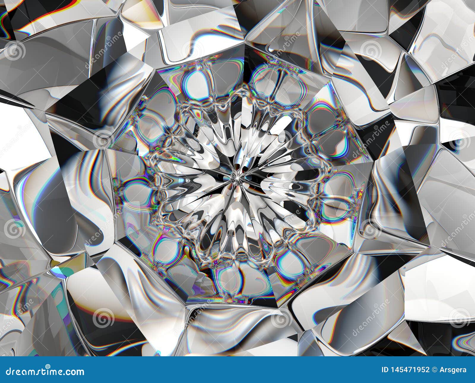 Abstract Gemstone or Diamond Texture Closeup and Kaleidoscope Stock ...