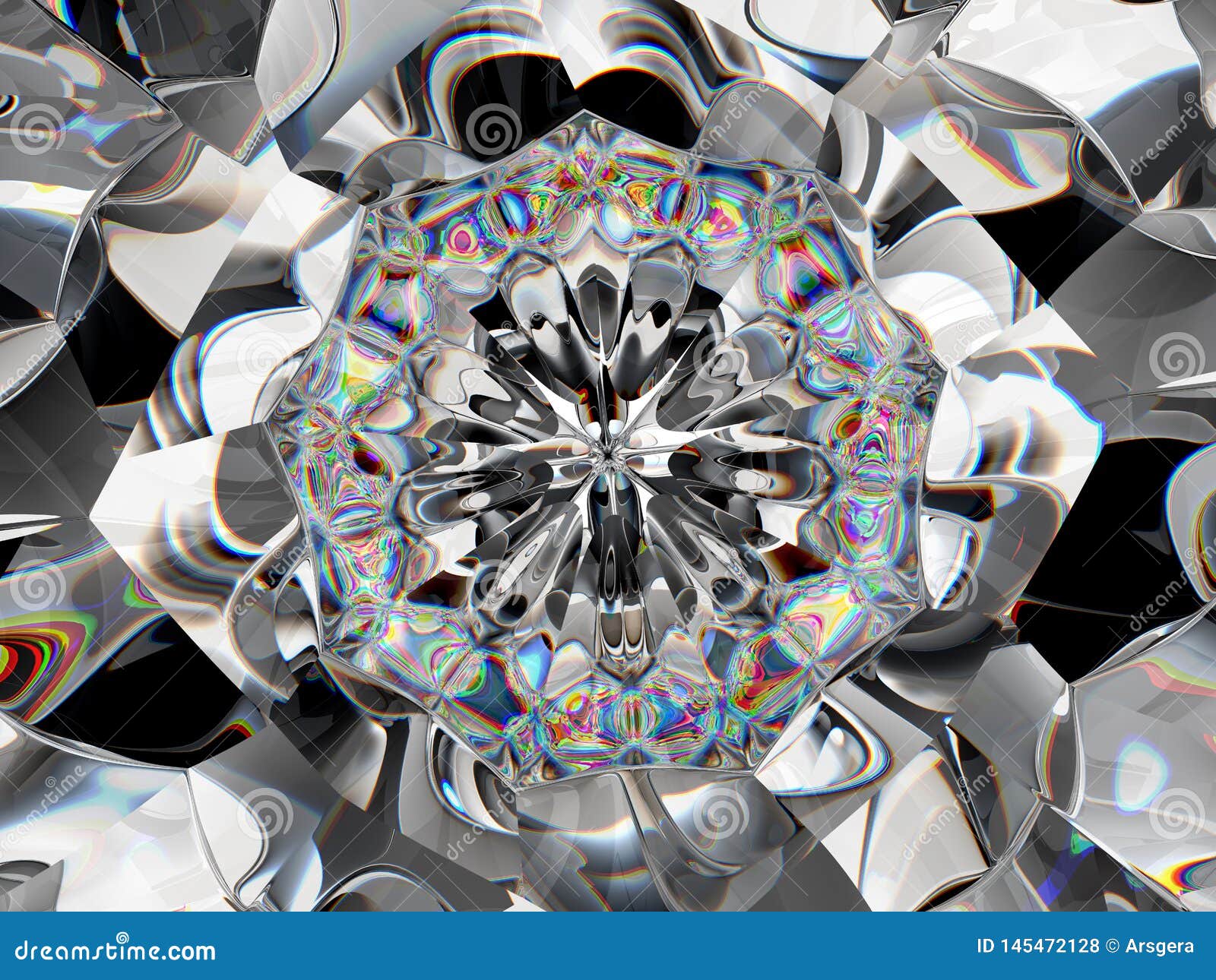 Abstract Gemstone or Diamond Texture Closeup and Kaleidoscope Stock ...