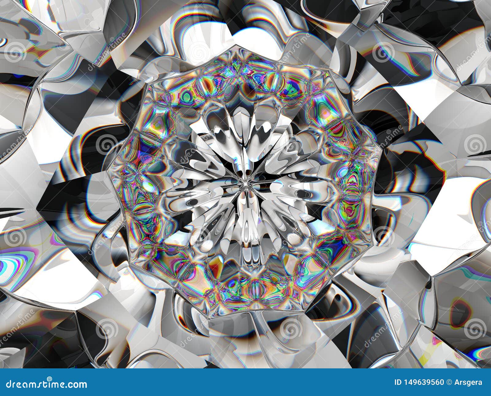 Abstract Gemstone or Diamond Texture Closeup and Kaleidoscope Stock ...