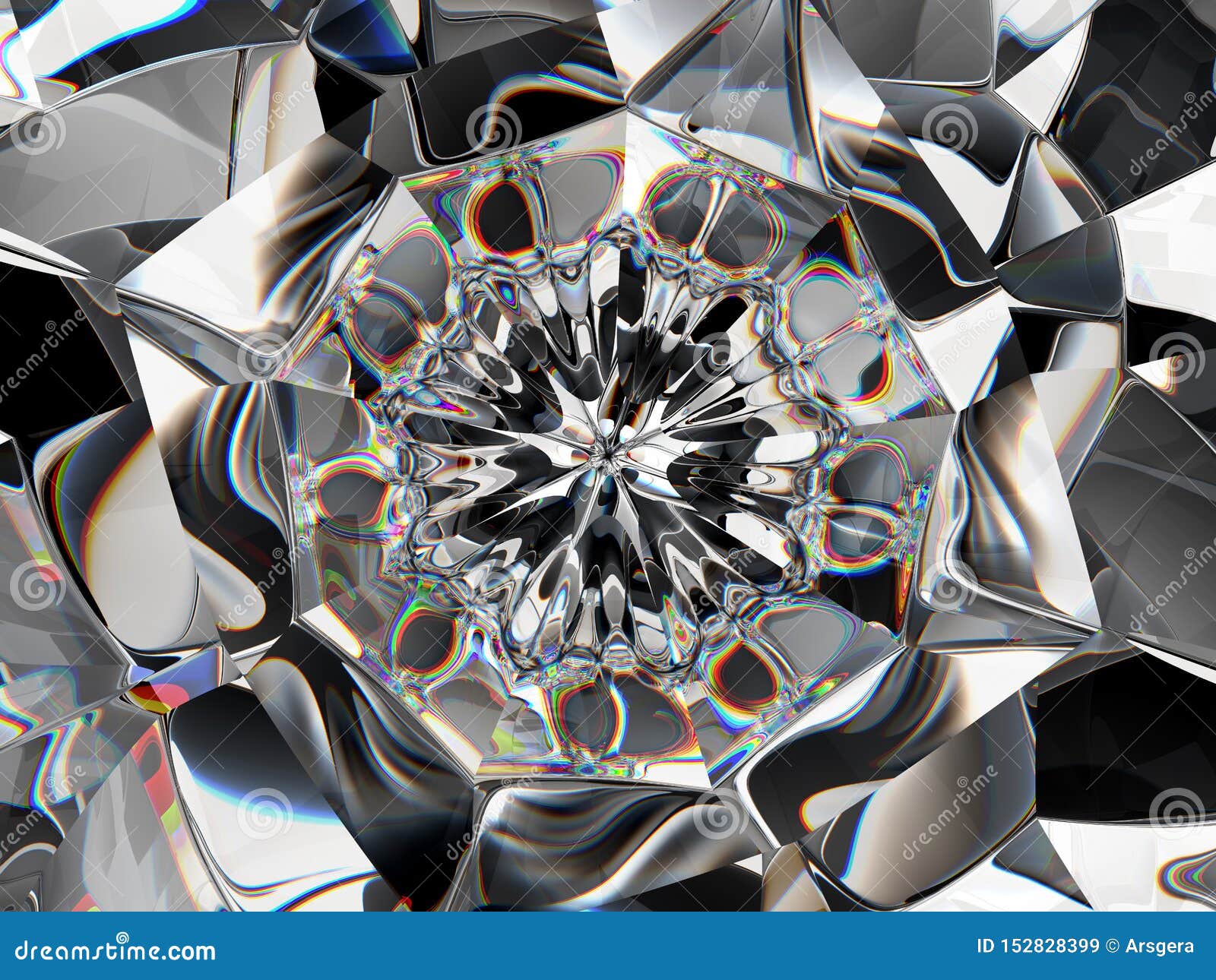 Abstract Gemstone or Diamond Texture Closeup and Kaleidoscope Stock ...