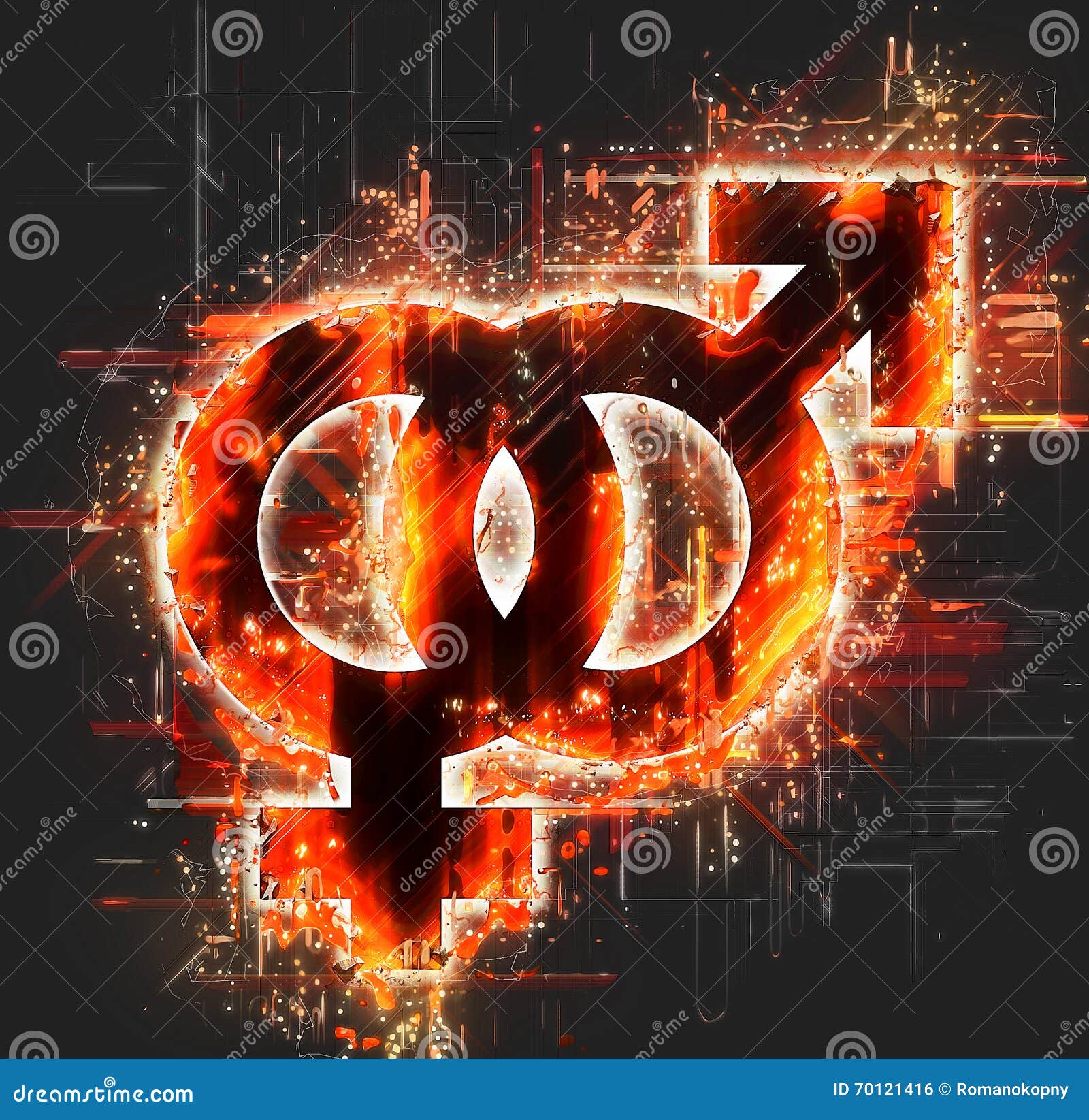Abstract gender symbol stock illustration. Illustration of exploding ...