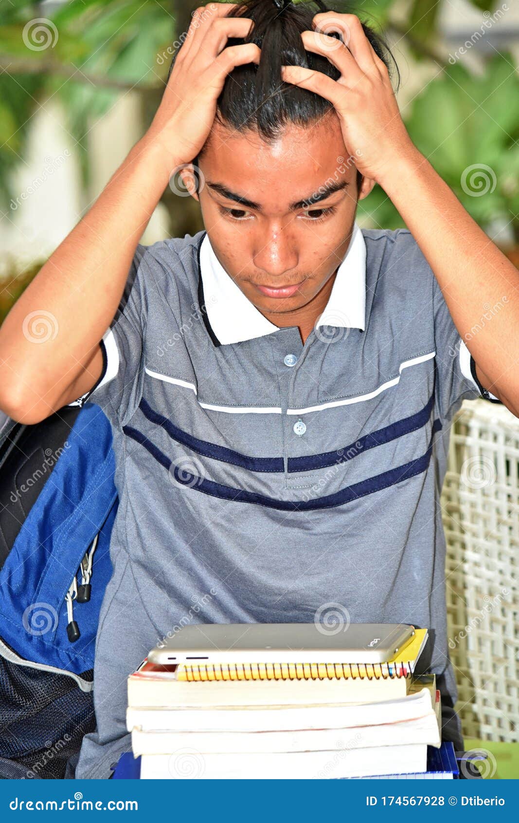 An Anxious Male Student stock photo. Image of student - 174567928