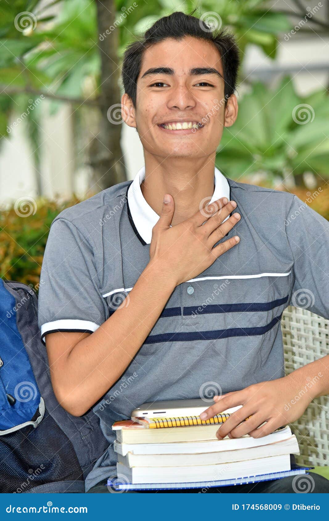 An Appreciative Youthful Filipino Student Stock Image - Image of young ...