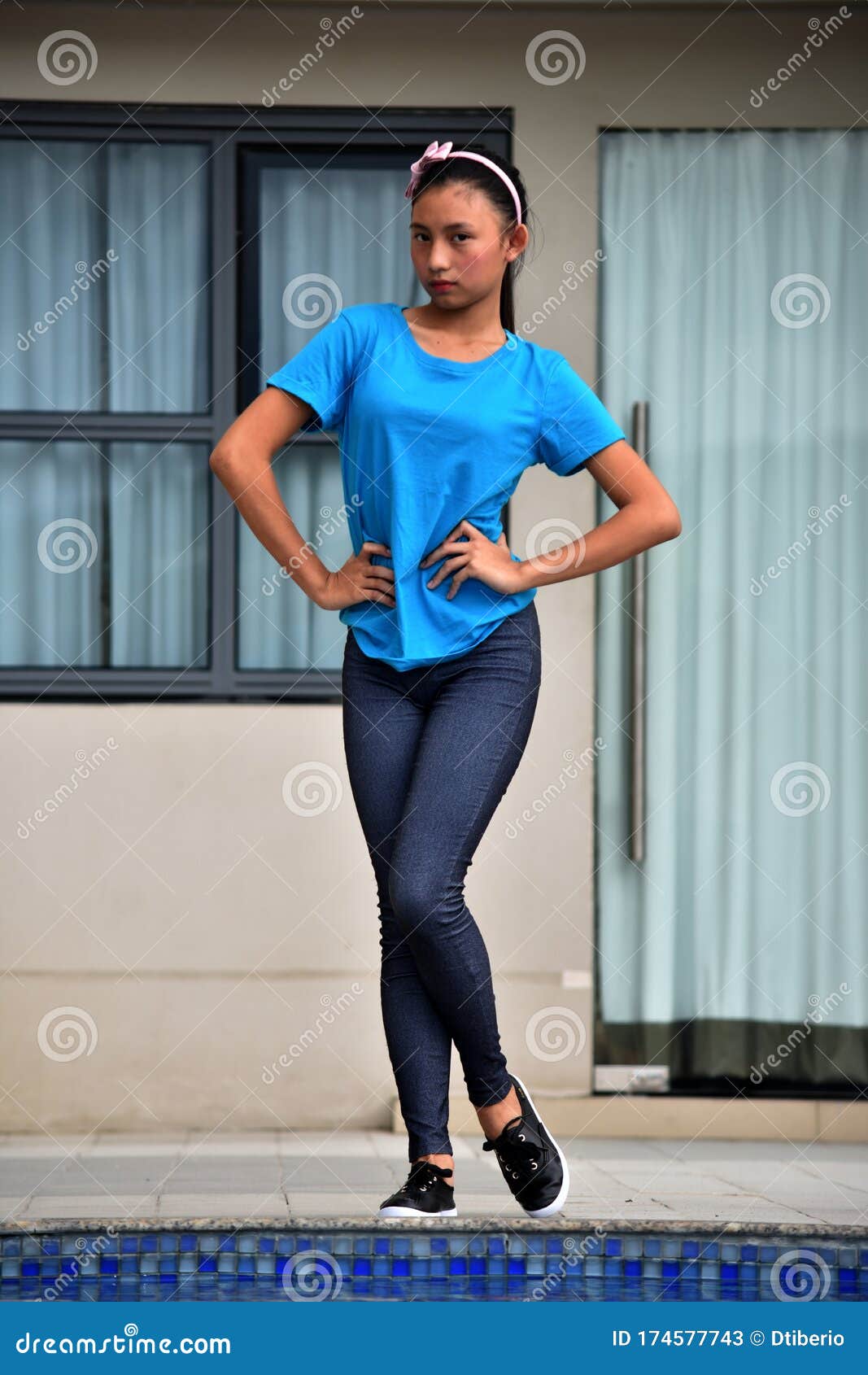 A Posing Teenage Female Standing Stock Image - Image of model, poses ...