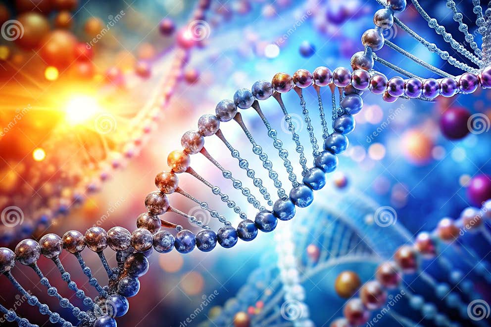 Abstract Genetic Design: DNA Molecule with Vibrant Background Stock ...