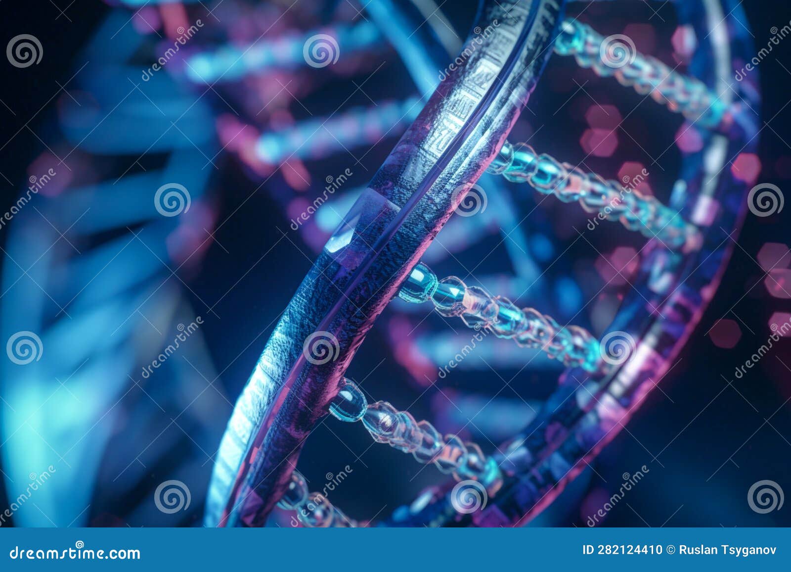 Abstract Genetics Science Vector Background With Dna Human Chromosome ...