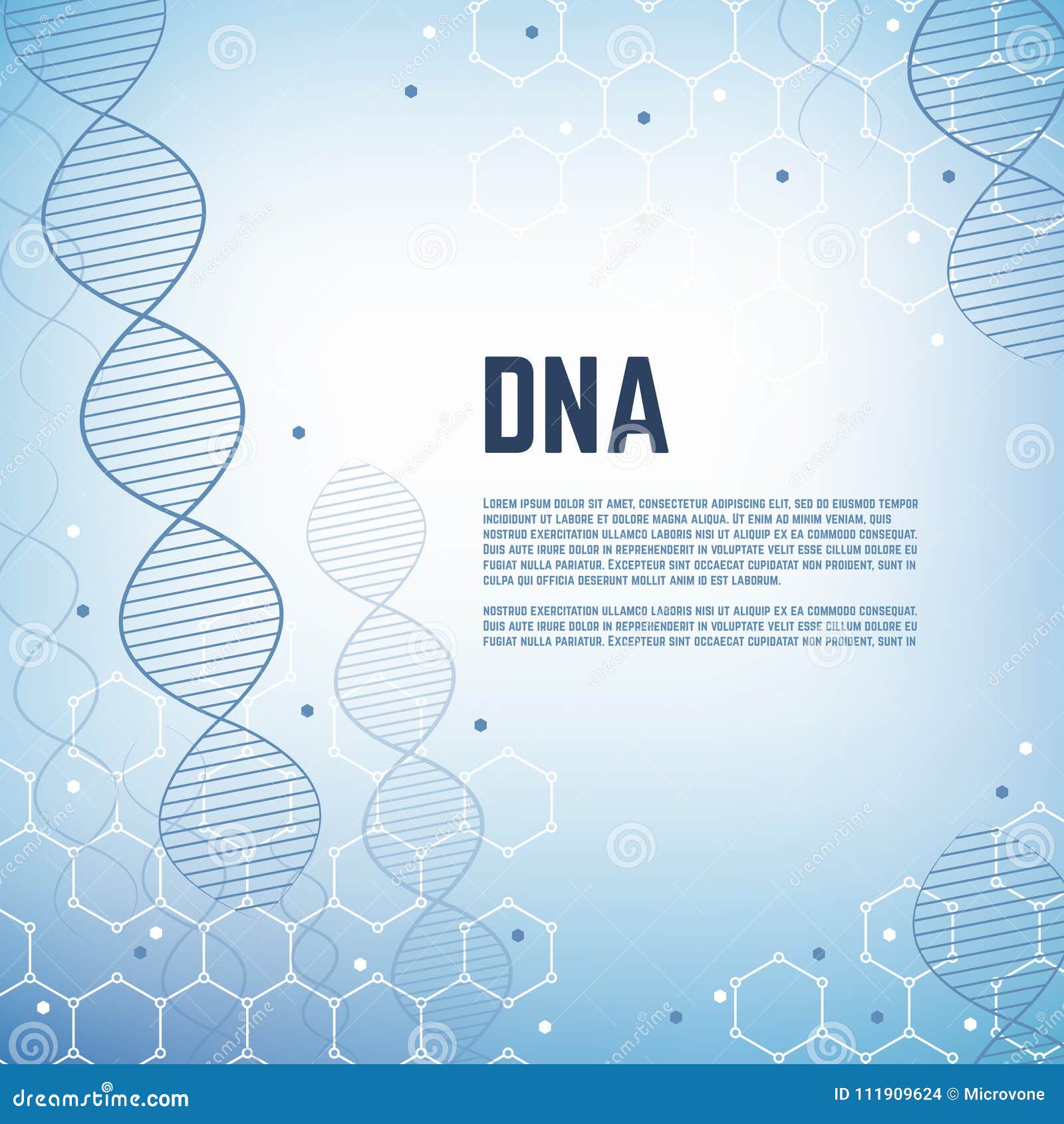 Abstract Genetics Science Vector Background With Dna Human Chromosome ...