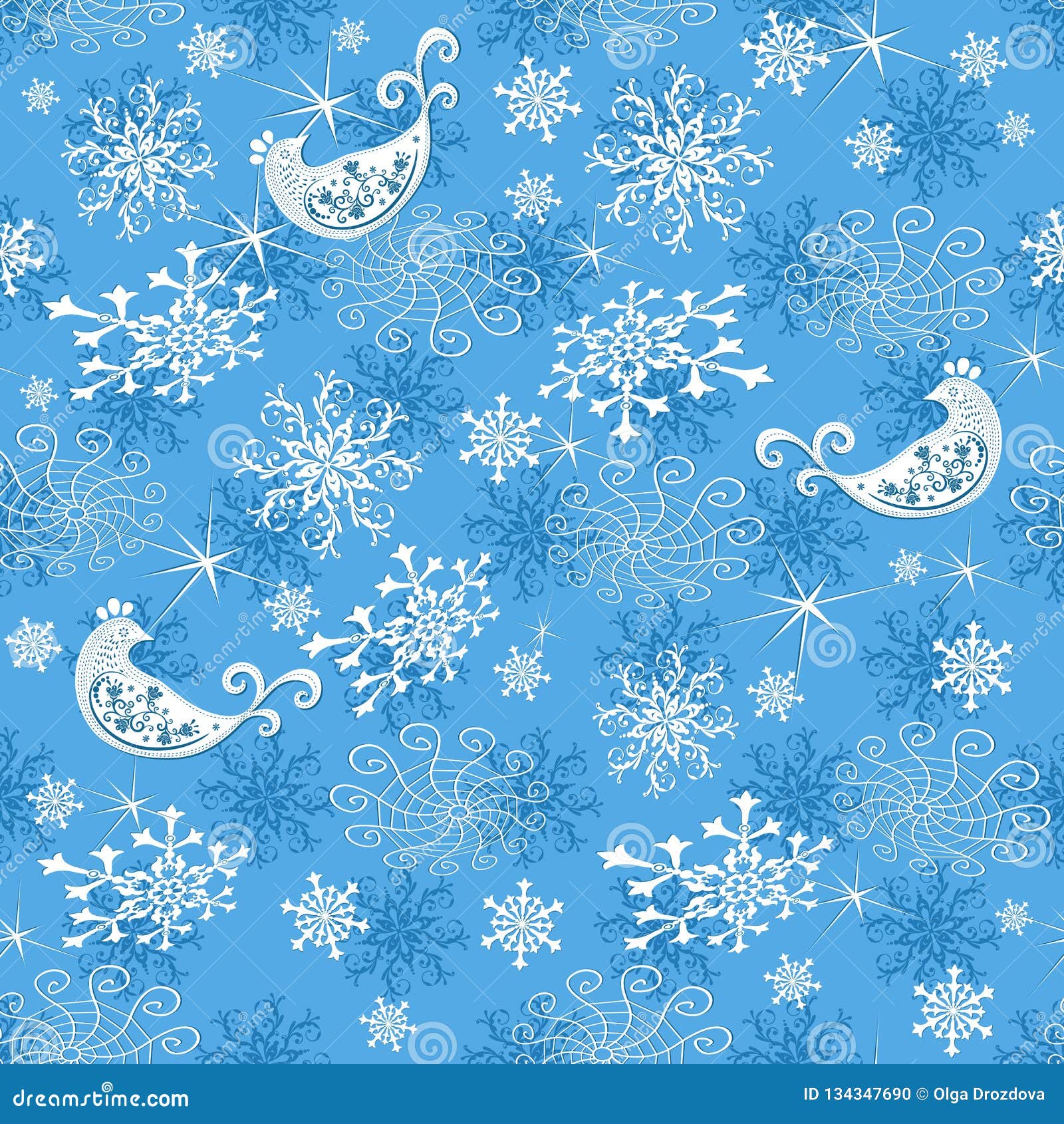 Abstract Gentle Blue Christmas Pattern Stock Illustration ...