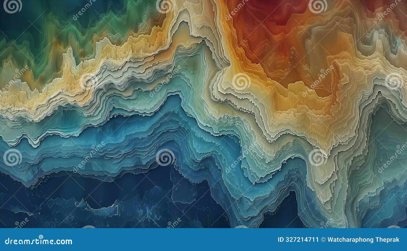 Abstract Geological Layer Art in Vibrant Colors Stock Illustration ...