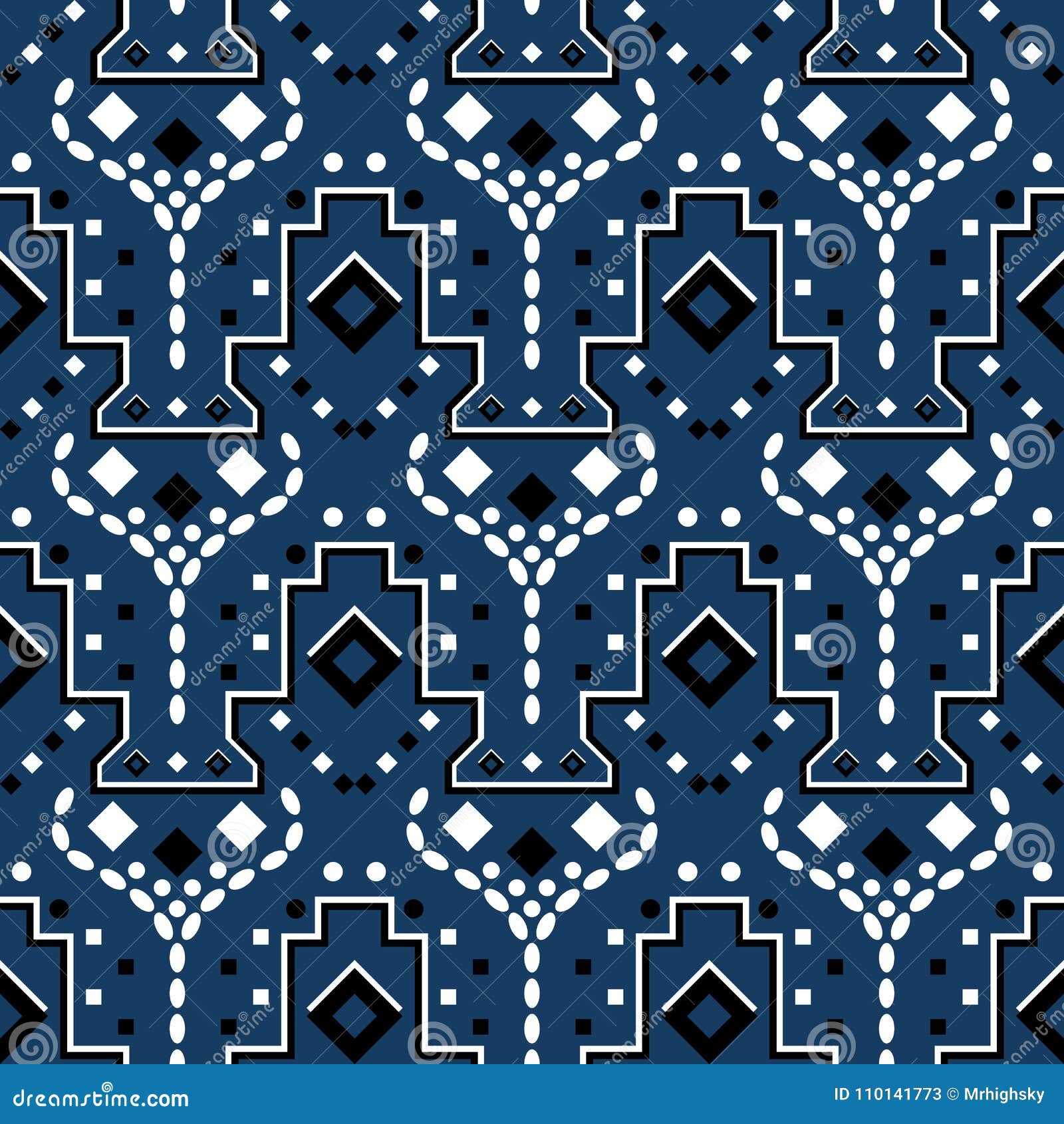 Abstract Geomertic Royal Blue Seamless Pattern Stock Vector ...